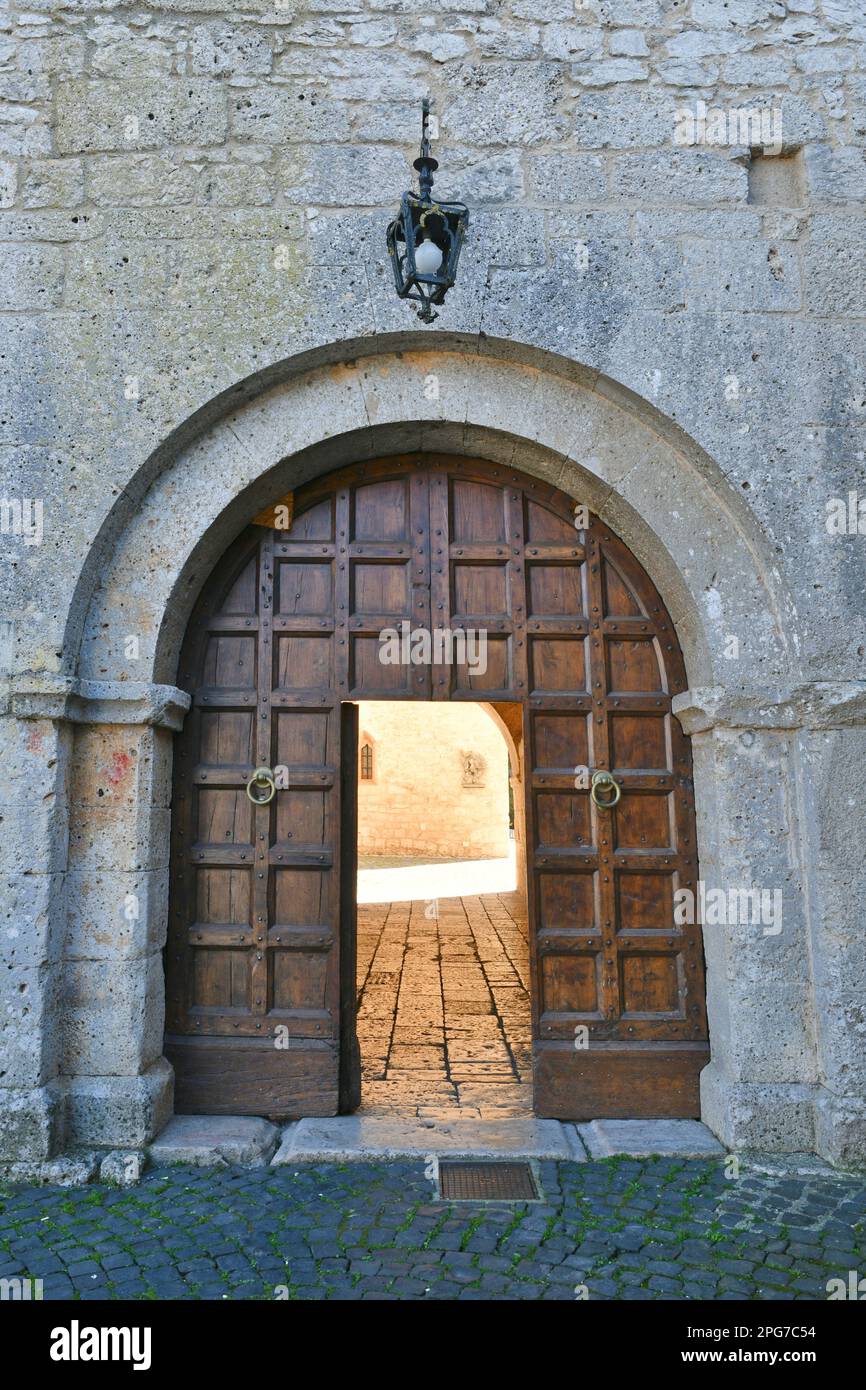 Entrance into the Casamari Abbey, a monumental medieval monastery ...