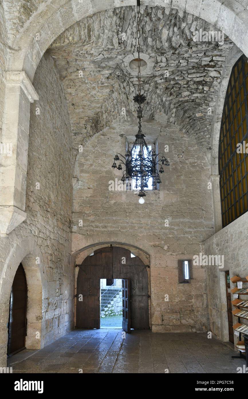 Entrance into the Casamari Abbey, a monumental medieval monastery ...