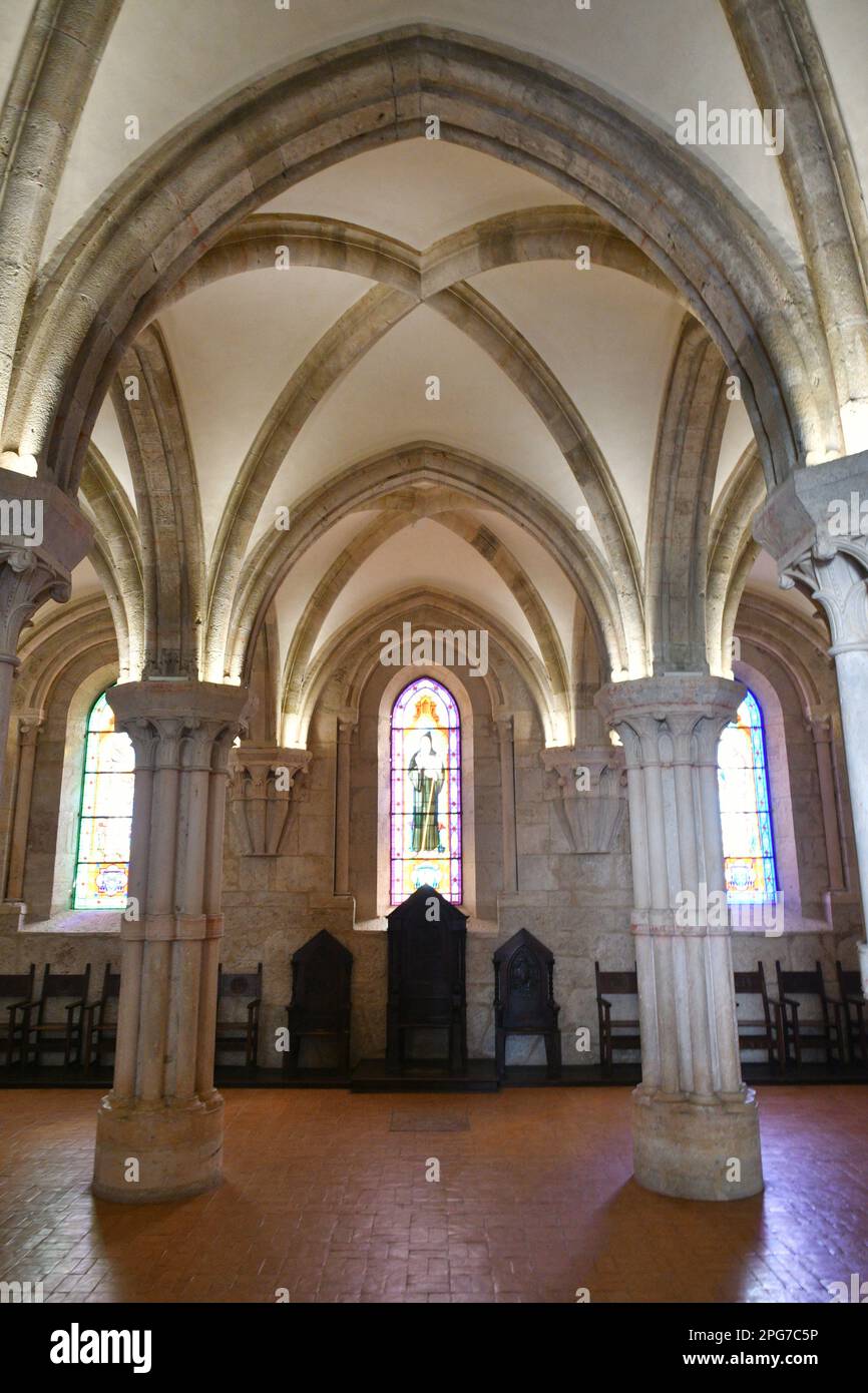 The internal architecture of the cathedral of Casamari, a medieval ...