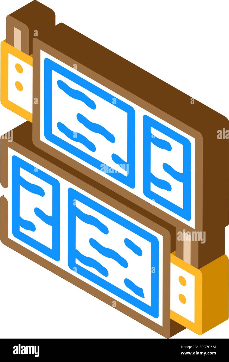 solvent extraction tanks copper isometric icon vector illustration ...
