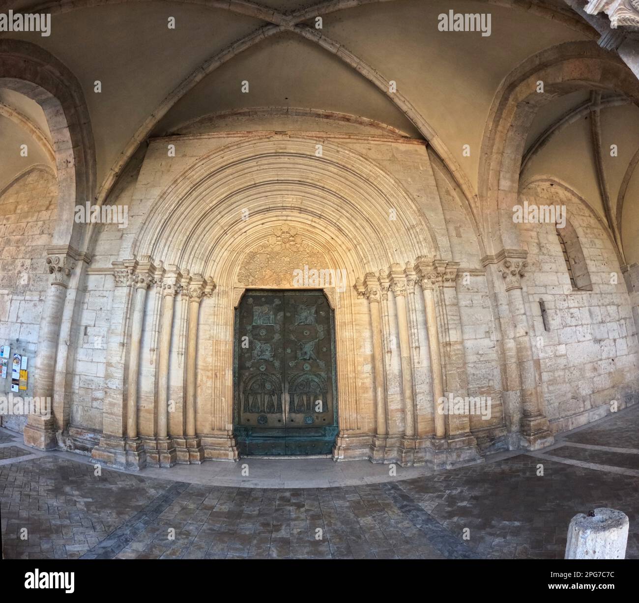 Entrance into the Casamari Abbey, a monumental medieval monastery ...