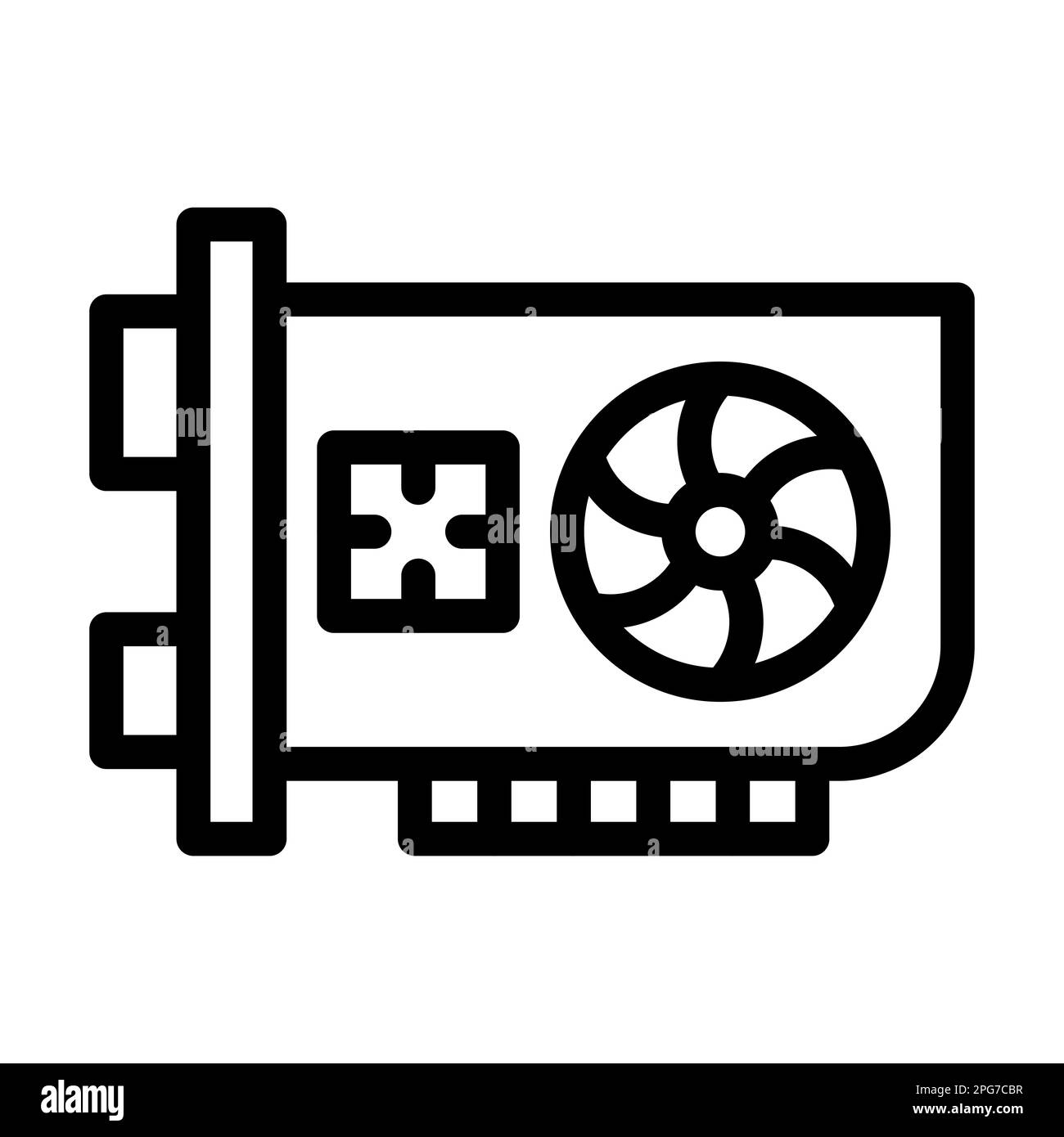 Graphic Card Vector Thick Line Icon For Personal And Commercial Use ...