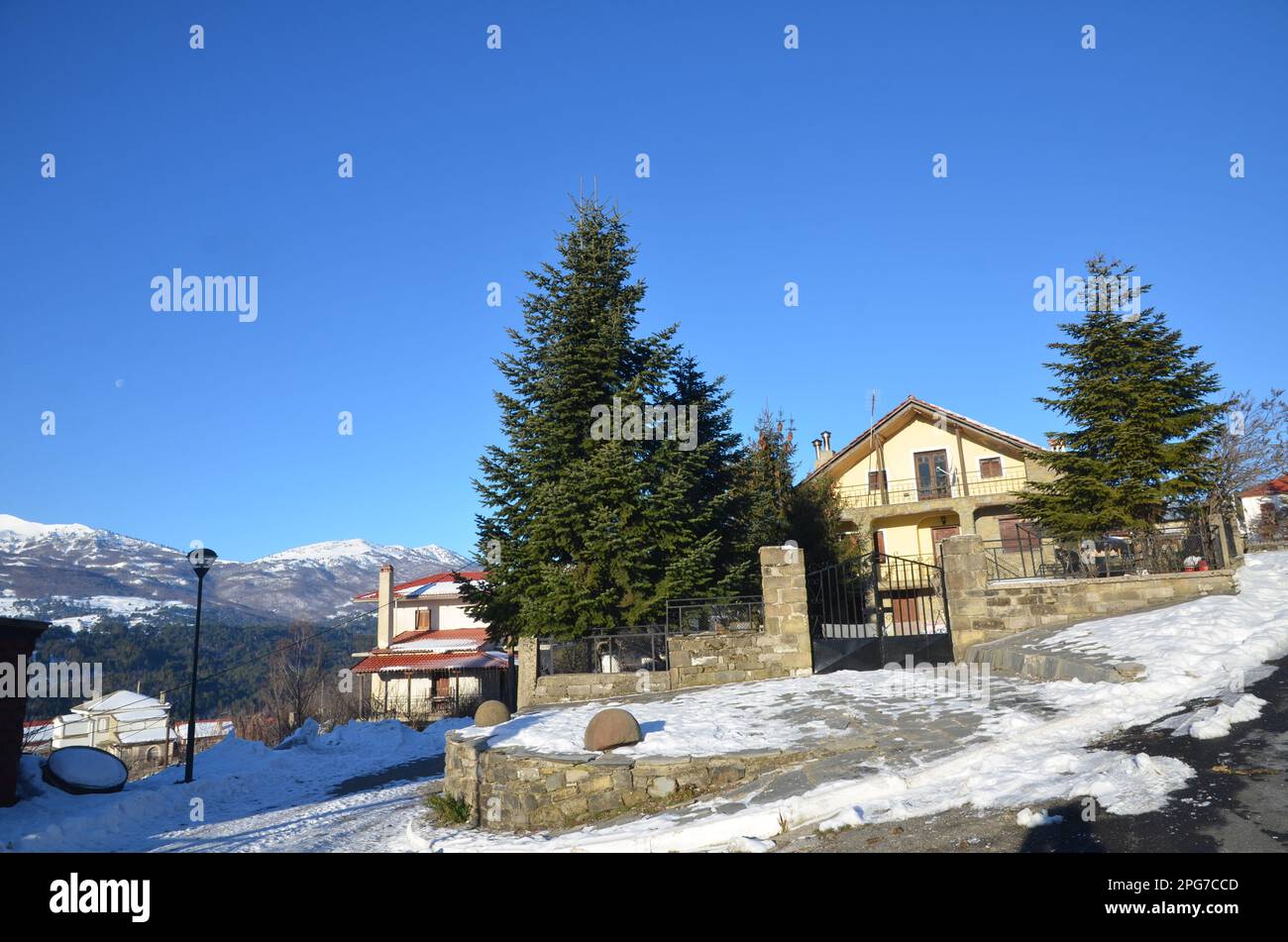 Greece, Northern Greece, Grevena Filippaioi traditional village Stock ...