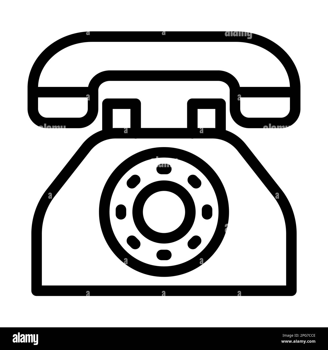 Telephone Vector Thick Line Icon For Personal And Commercial Use Stock ...