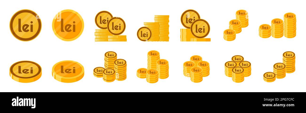 Romanian Leu Coin Icon Set Stock Vector Image & Art - Alamy