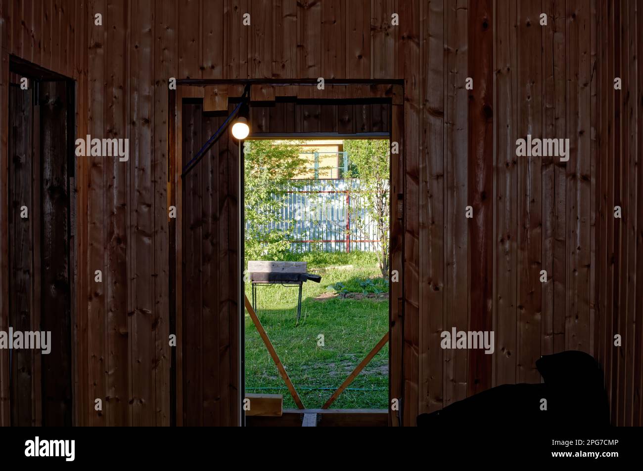 sunny day outside the farmhouse, inside view Stock Photo - Alamy
