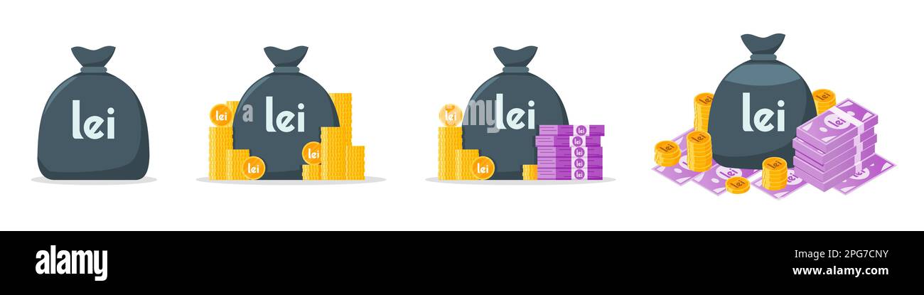 Romanian Leu Money Bag Icon Set Stock Vector Image & Art - Alamy