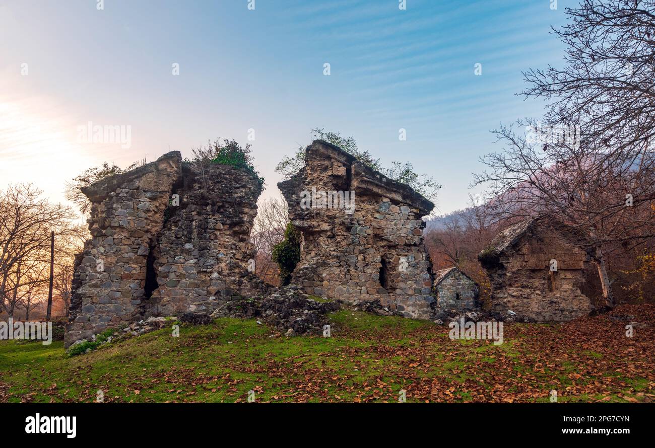 Ruins of the ancient Albanian complex of seven churches date back to ...