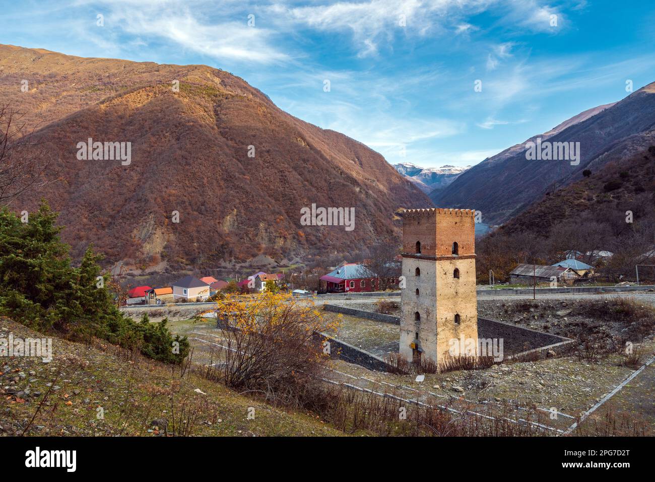Sumug gala tower in the village of Ilisu, dates back to the 17th-18th ...