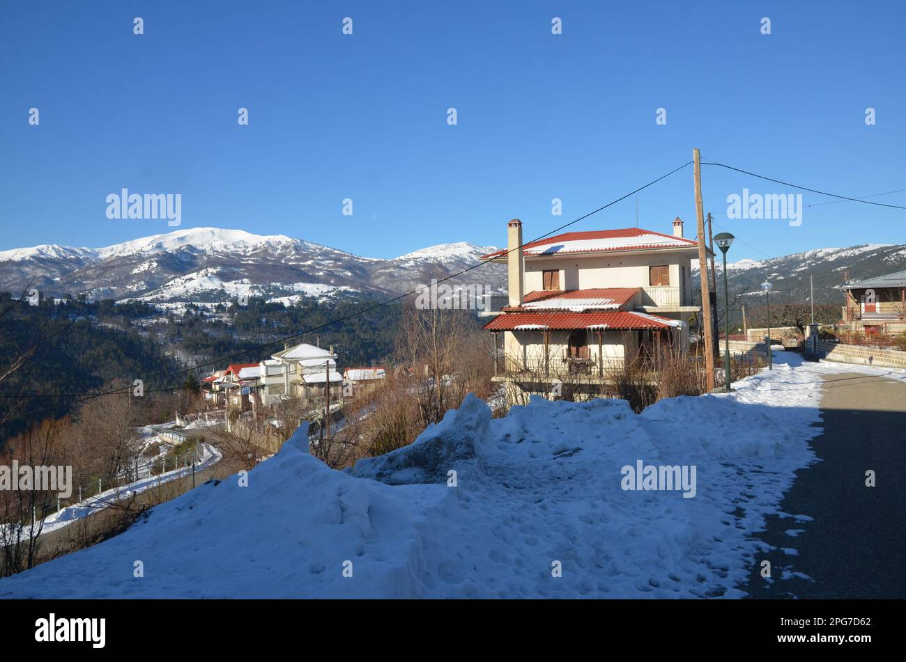 Greece, Northern Greece, Grevena Filippaioi traditional village Stock ...