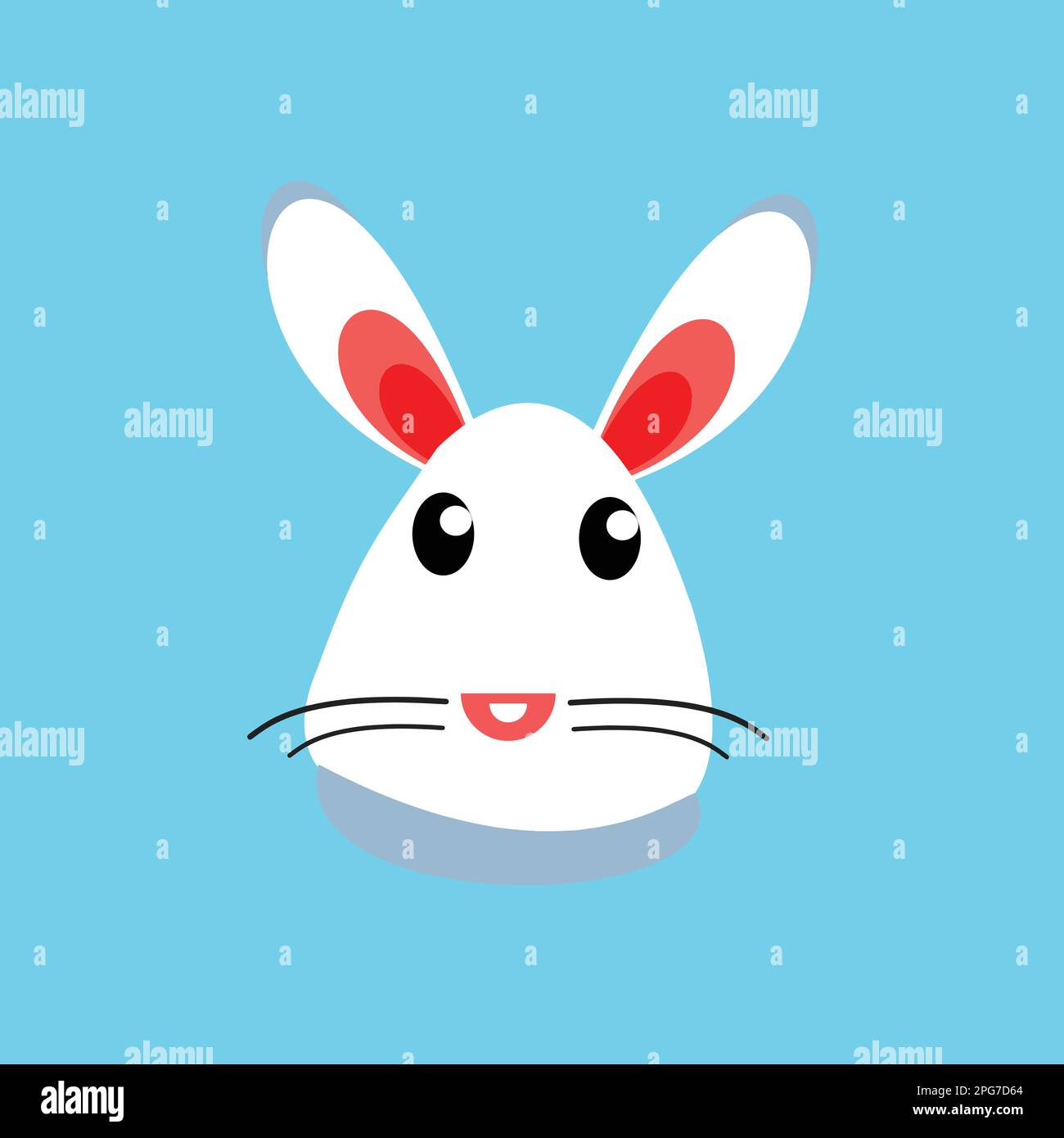 Easter bunny vector illustration. Cute cartoon bunny face isolated on ...