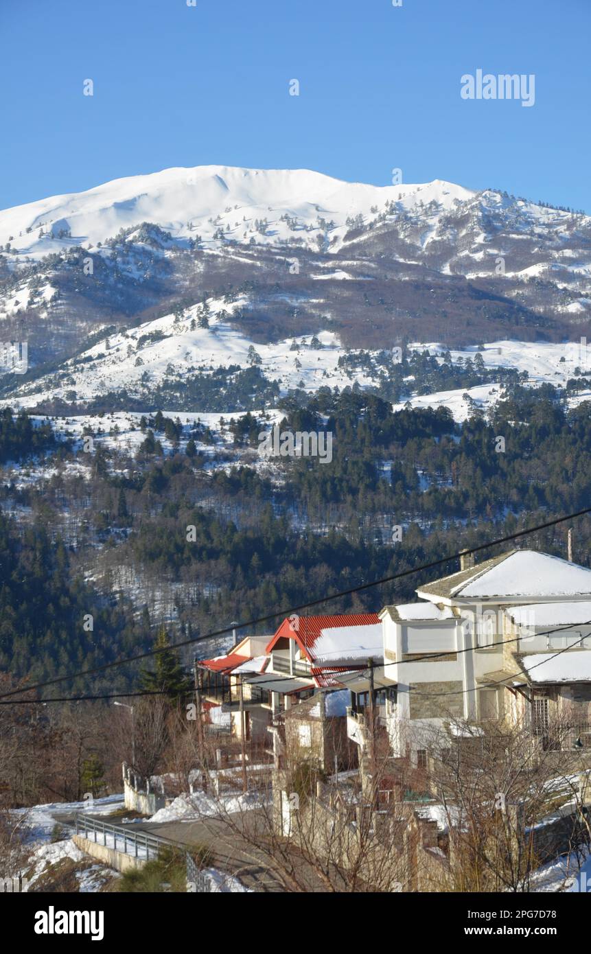 Greece, Northern Greece, Grevena Filippaioi traditional village Stock ...