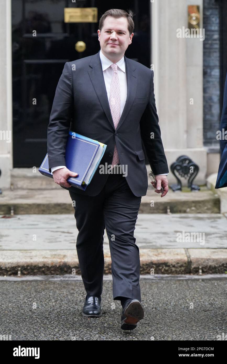 Minister of State at the Home Office Robert Jenrick leaves 10 Downing ...