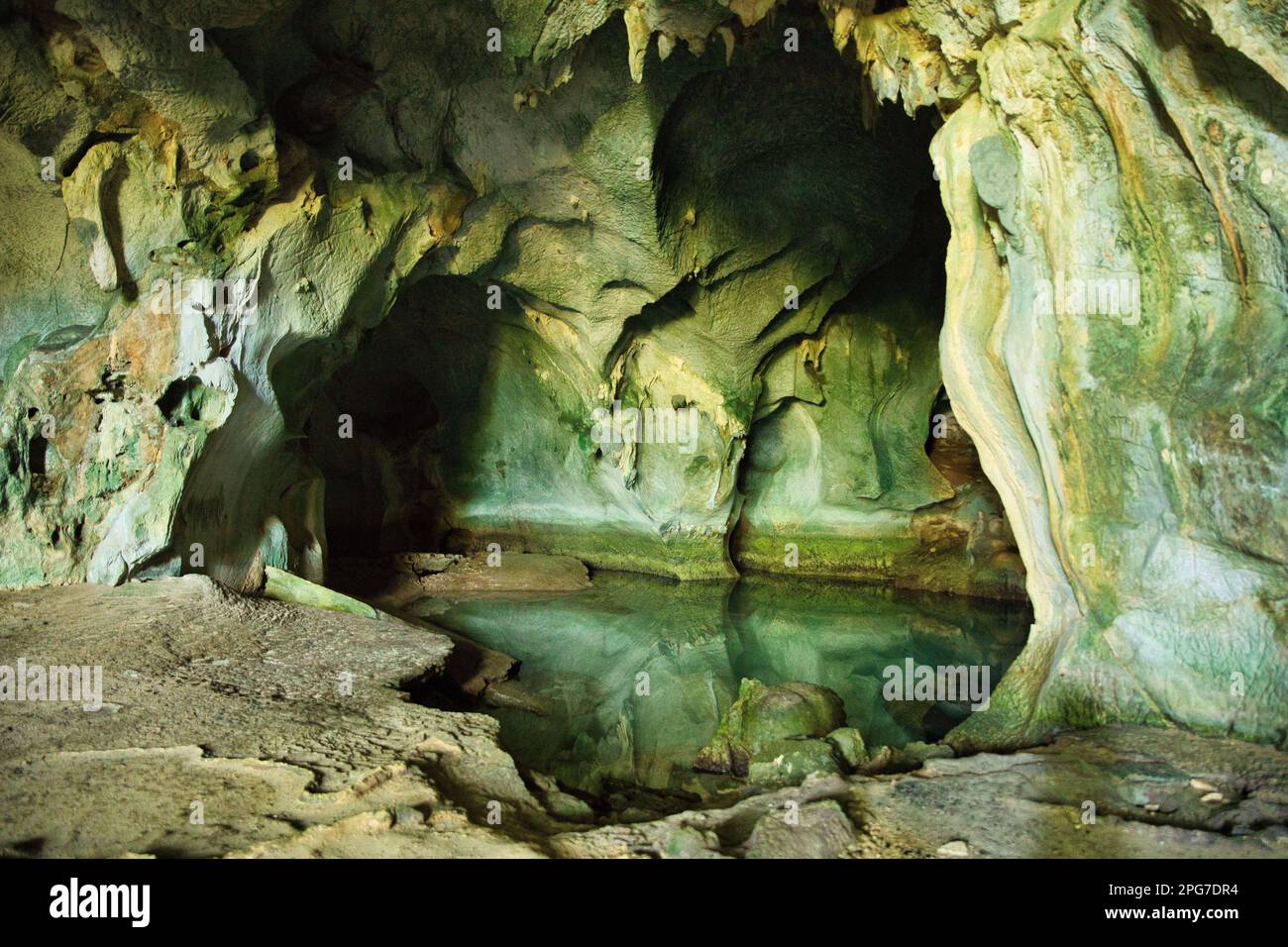 A limestone cave in Coron, Palawan in the Philippines with impressive ...