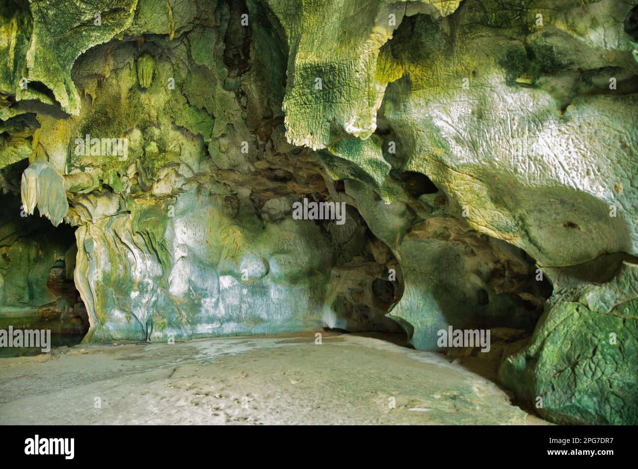 A limestone cave in Coron, Palawan in the Philippines with impressive ...