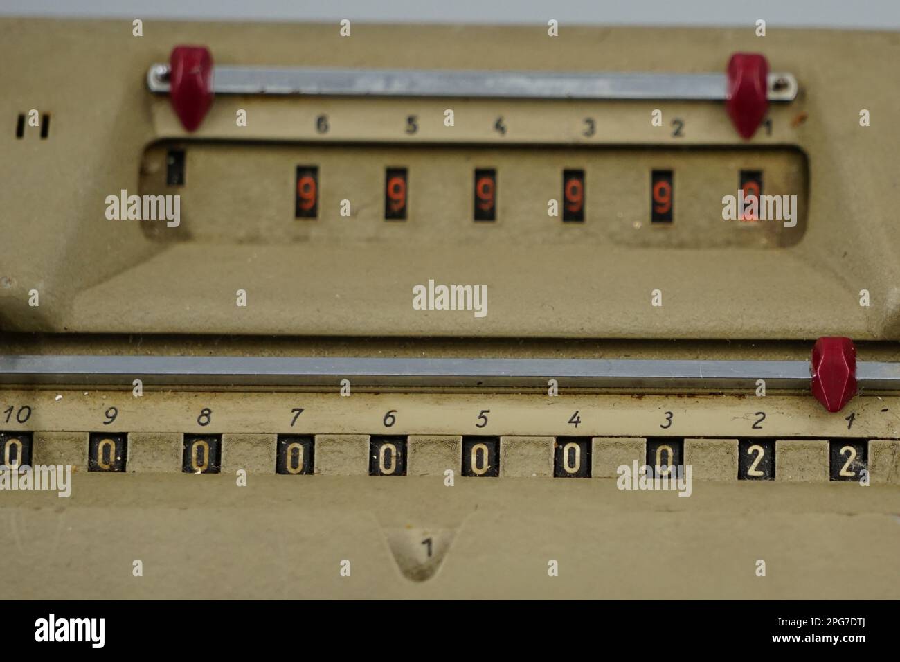 An antique mechanical calculator for counting funds Stock Photo - Alamy
