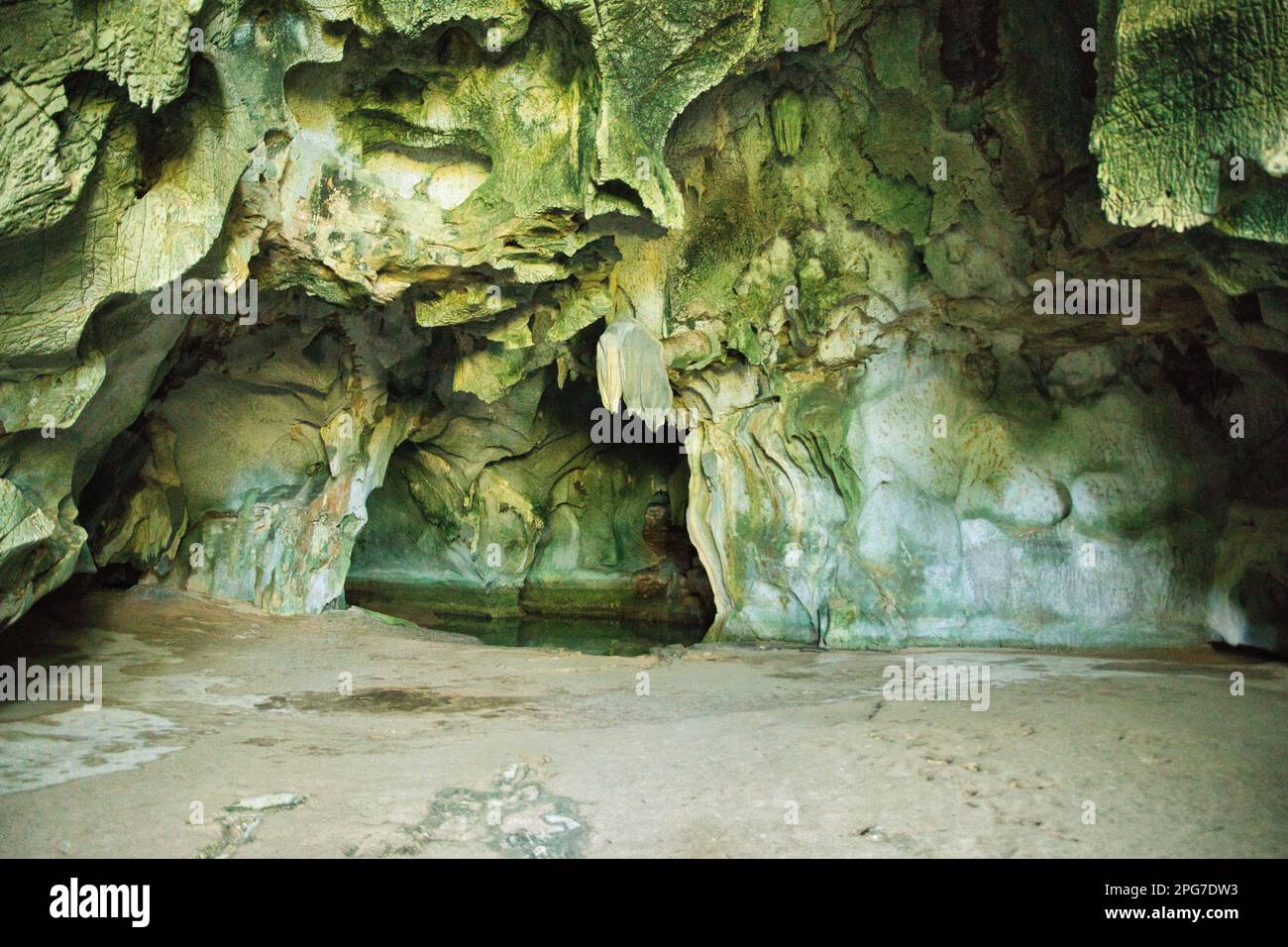 A limestone cave in Coron, Palawan in the Philippines with impressive ...