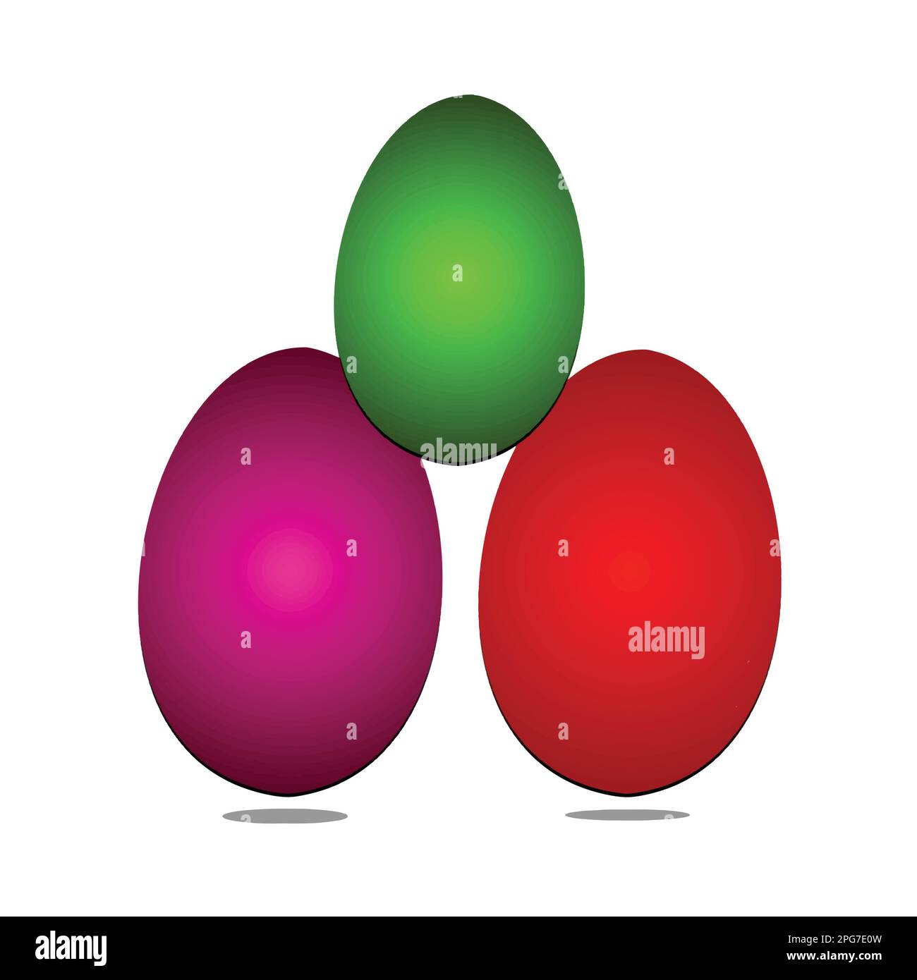Colorful Easter eggs isolated on white background. Vector illustration. Eps 10 Stock Vector ...