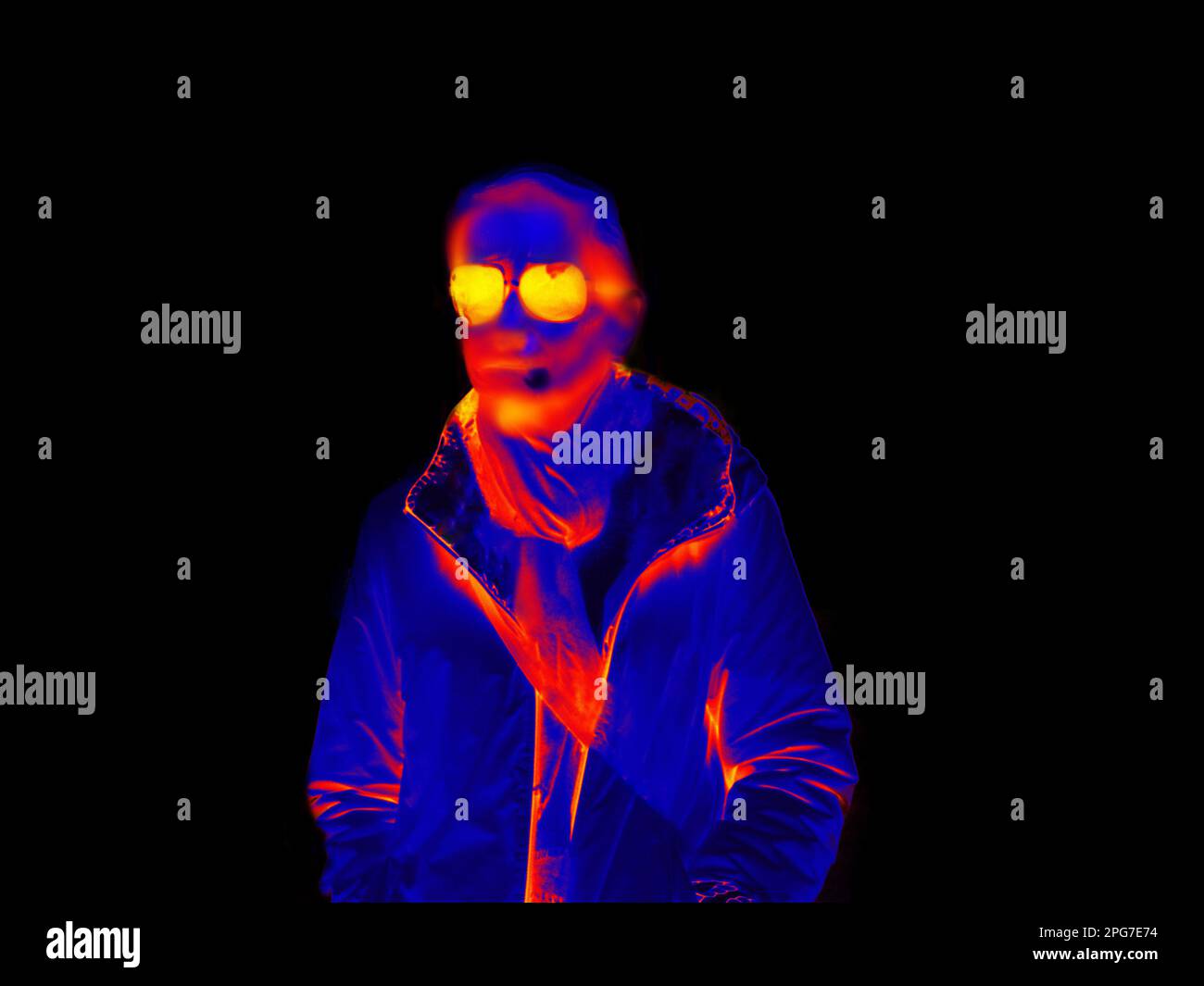 . Blurred unrecognizable people. . Illustration of thermal image Stock ...
