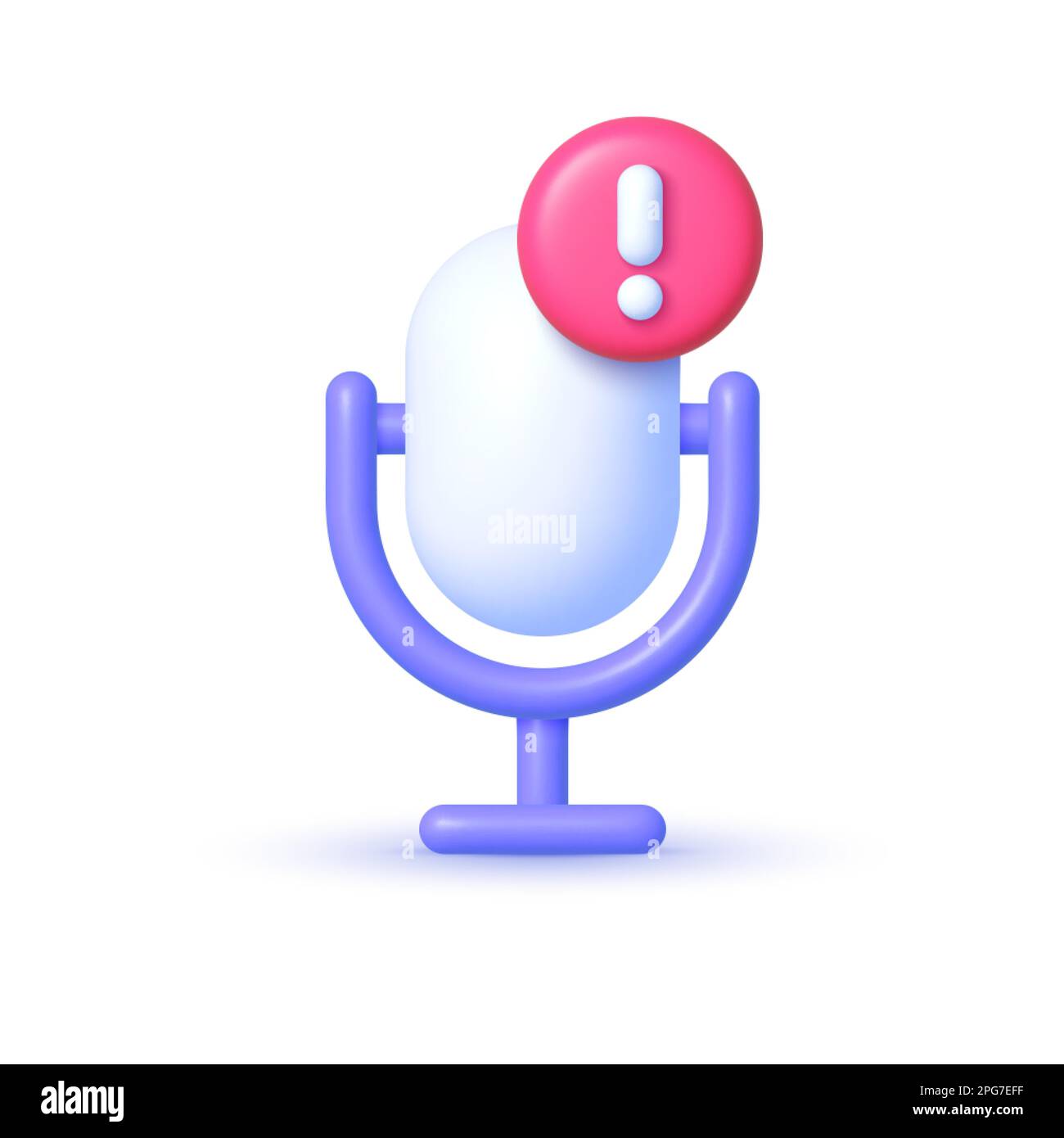 Alert 3d on white background. Message notification icon. Isolated ...