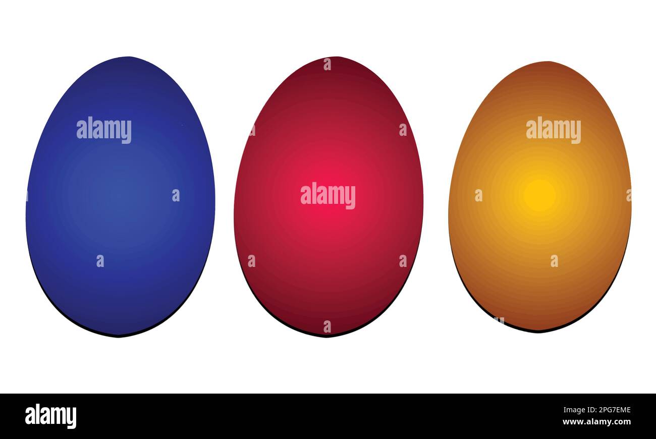 Set of colored Easter eggs on a white background. Vector illustration ...