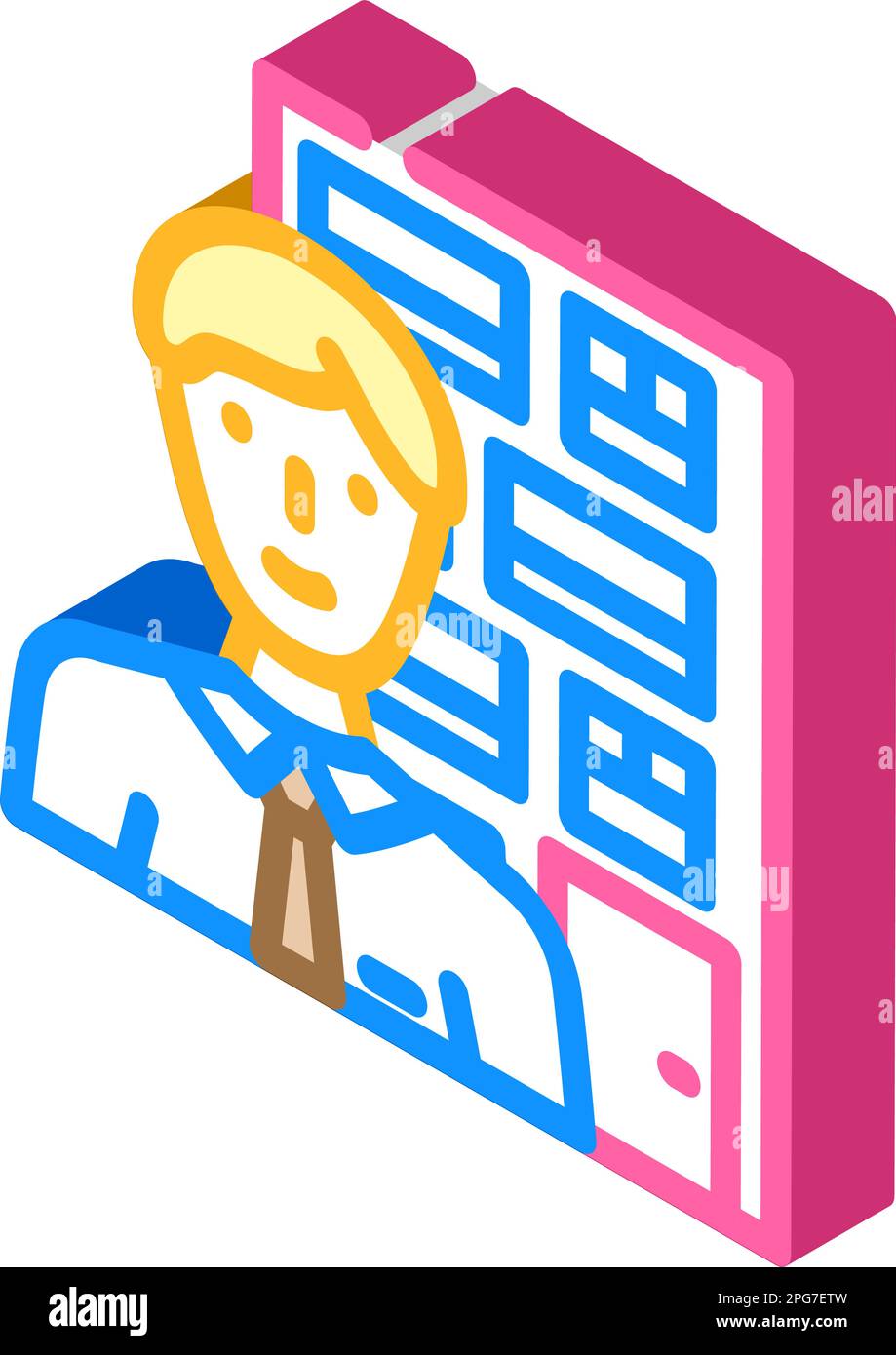 facilities manager repair worker isometric icon vector illustration ...