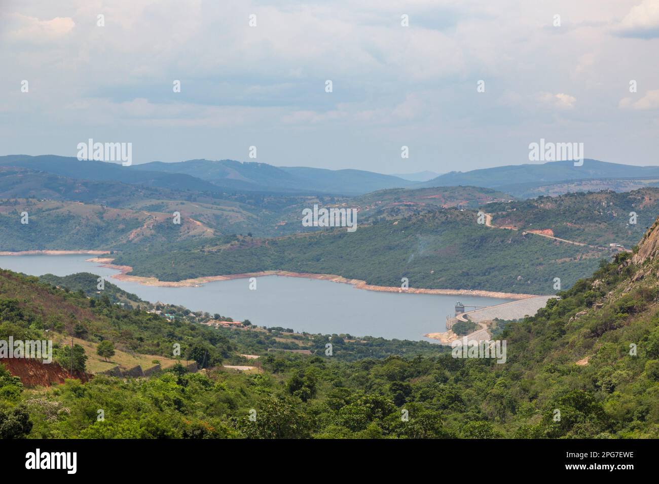 Scenic view of the Maguga Dam and surrounding landscape on the Nkomati ...