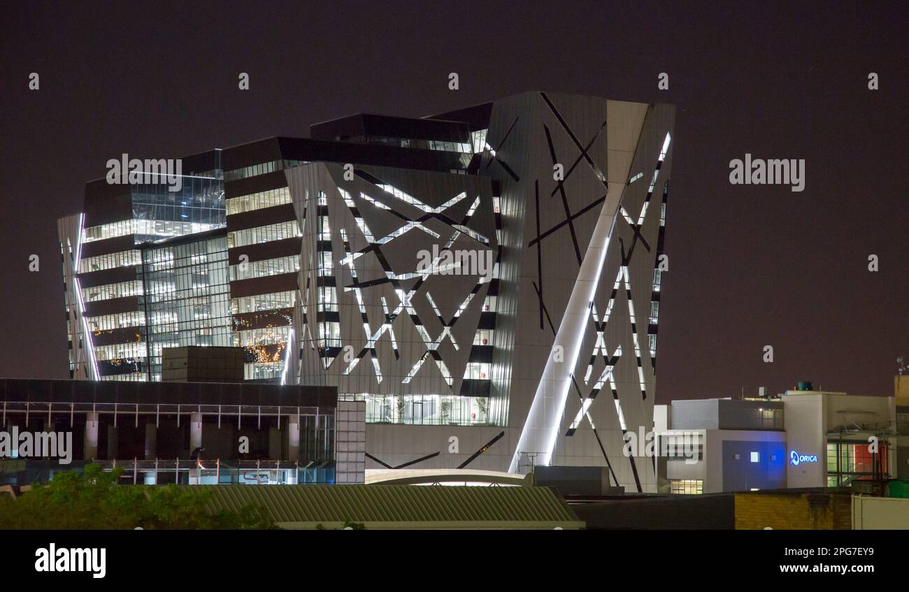 Modern style architectural building on the skyline in Rosebank ...