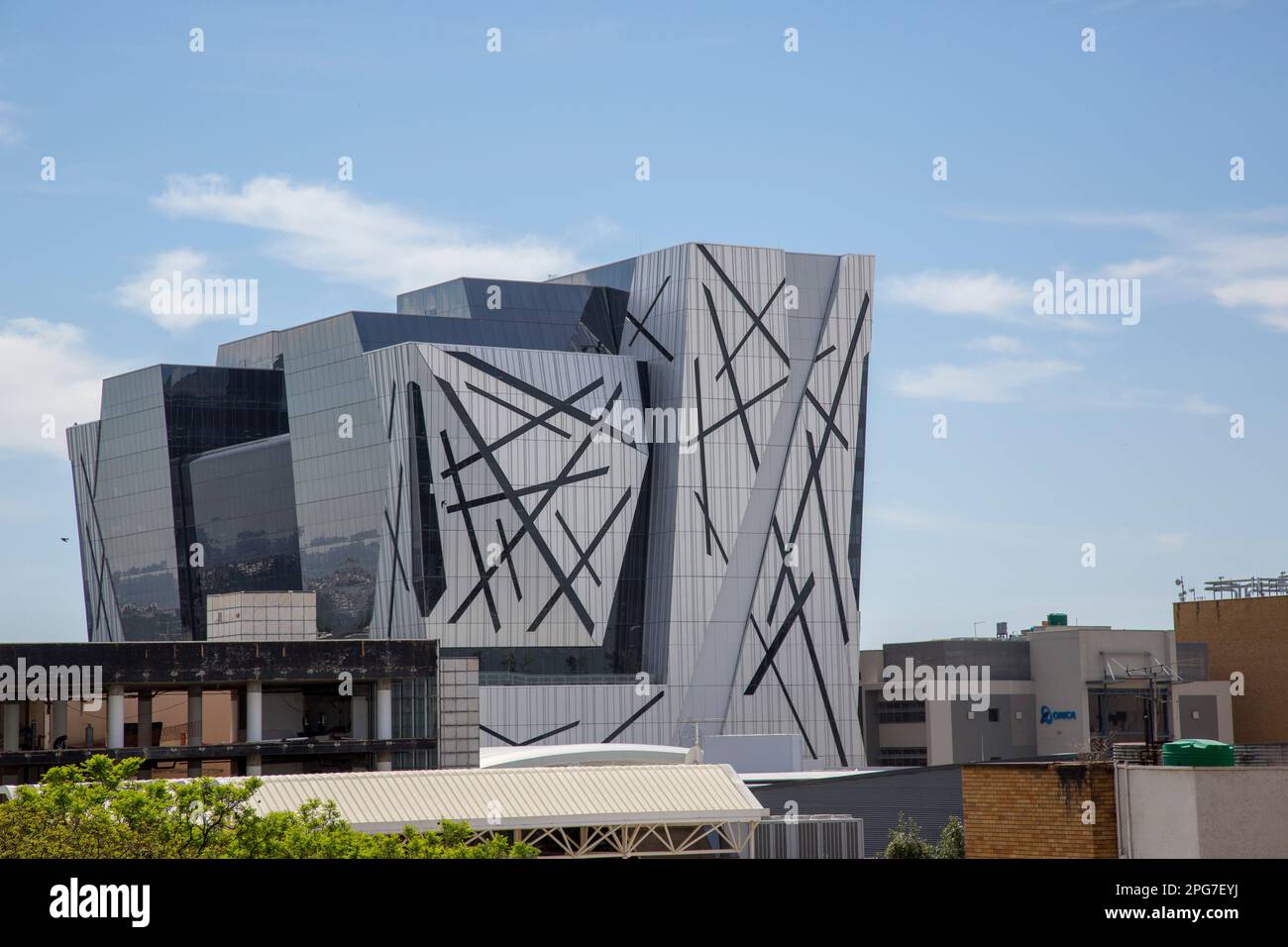 Modern style architectural building on the skyline in Rosebank ...