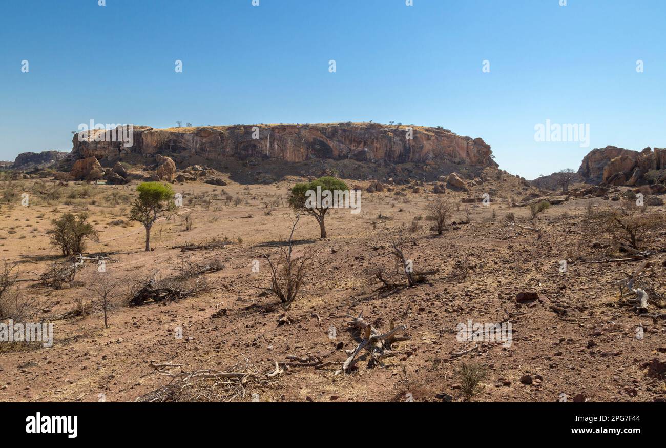Scenic view of the famous Mapungubwe hill on top of which the then King ...