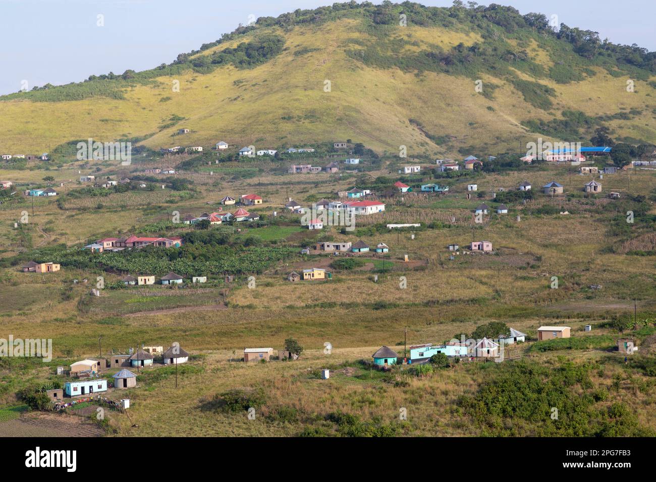 Scattered huts and homesteads in Pondoland, Transkei Stock Photo - Alamy