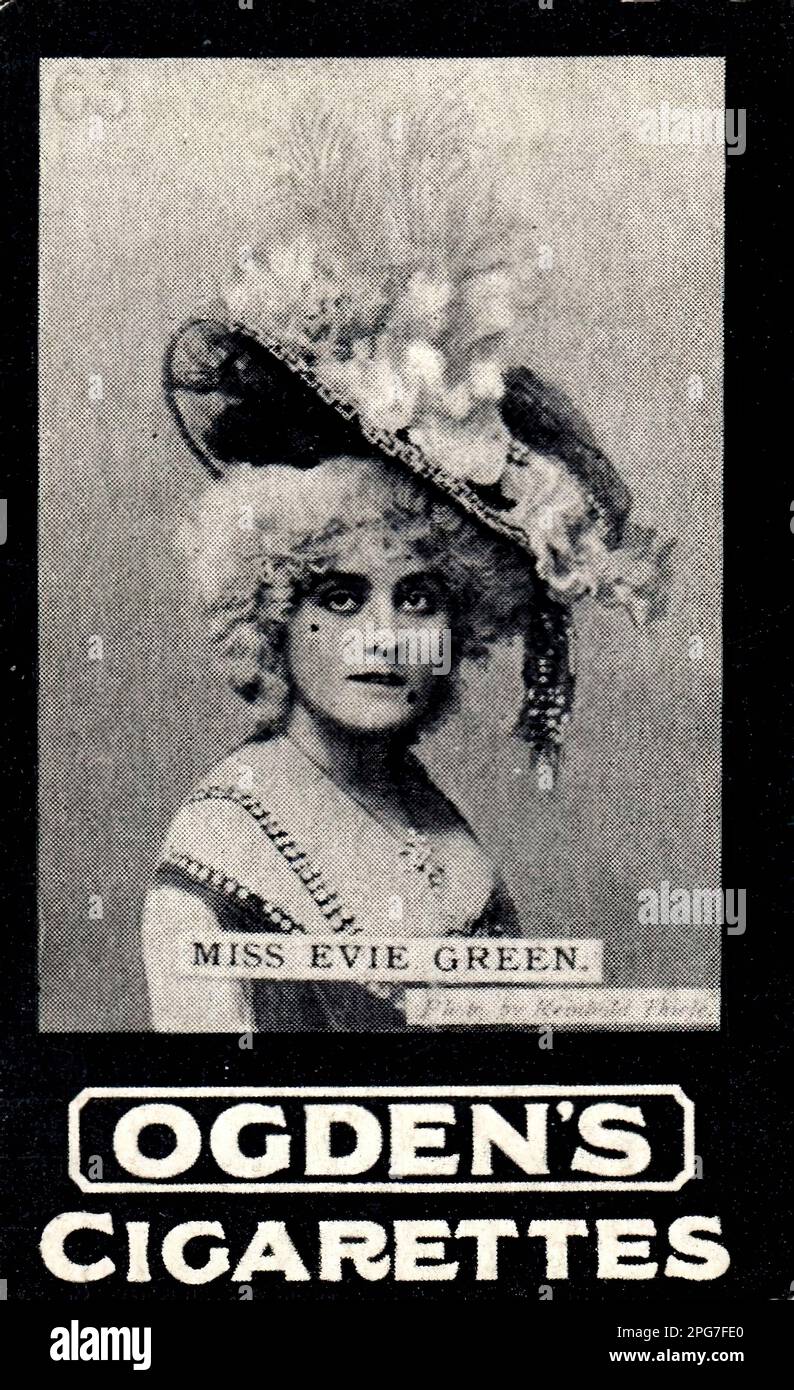 Portrait of Miss Evie Green - Vintage Cigarette Card, Victorian Era ...