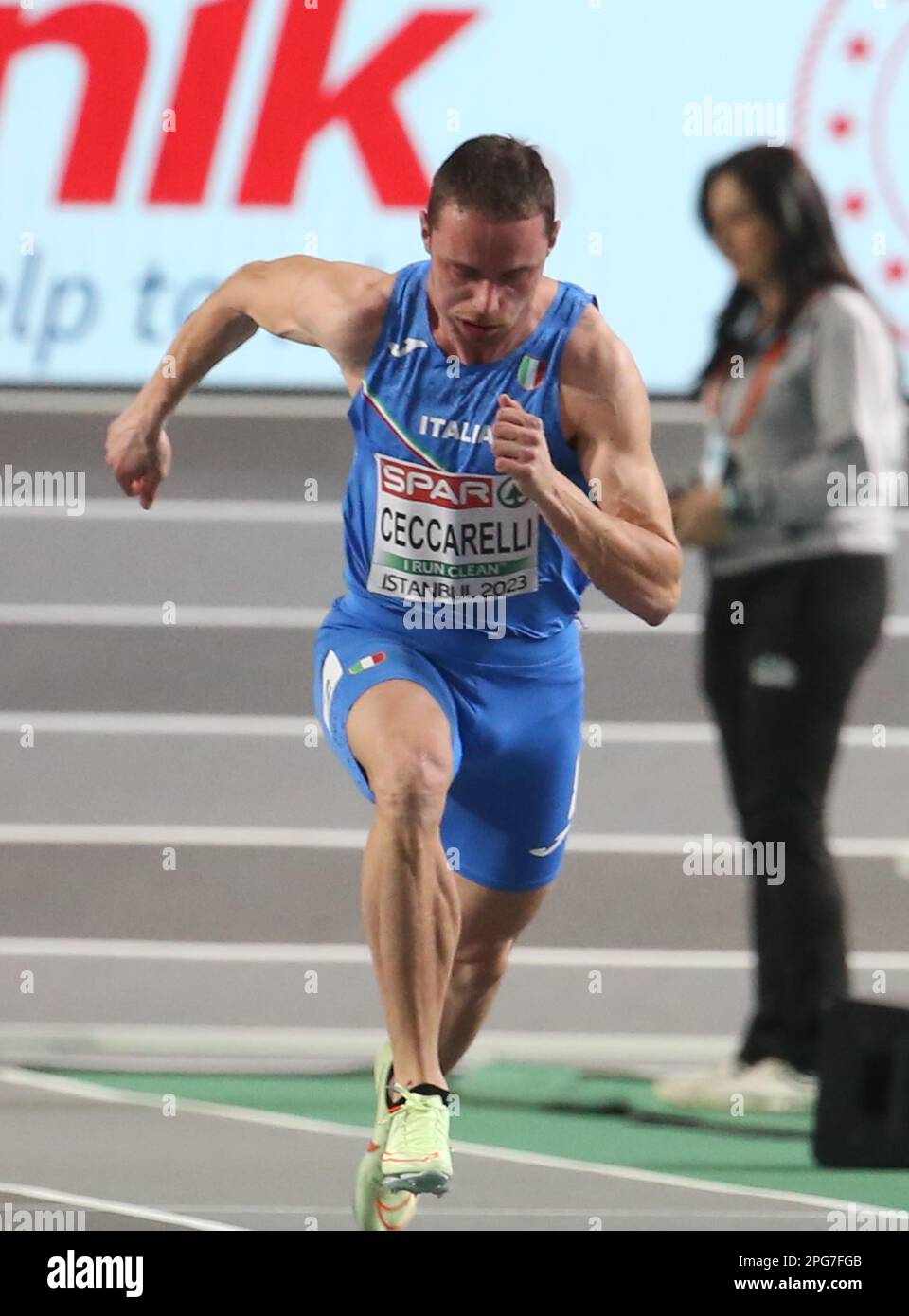 Samuele CECCARELLI of Italy 60m Men Heat during the European Athletics ...