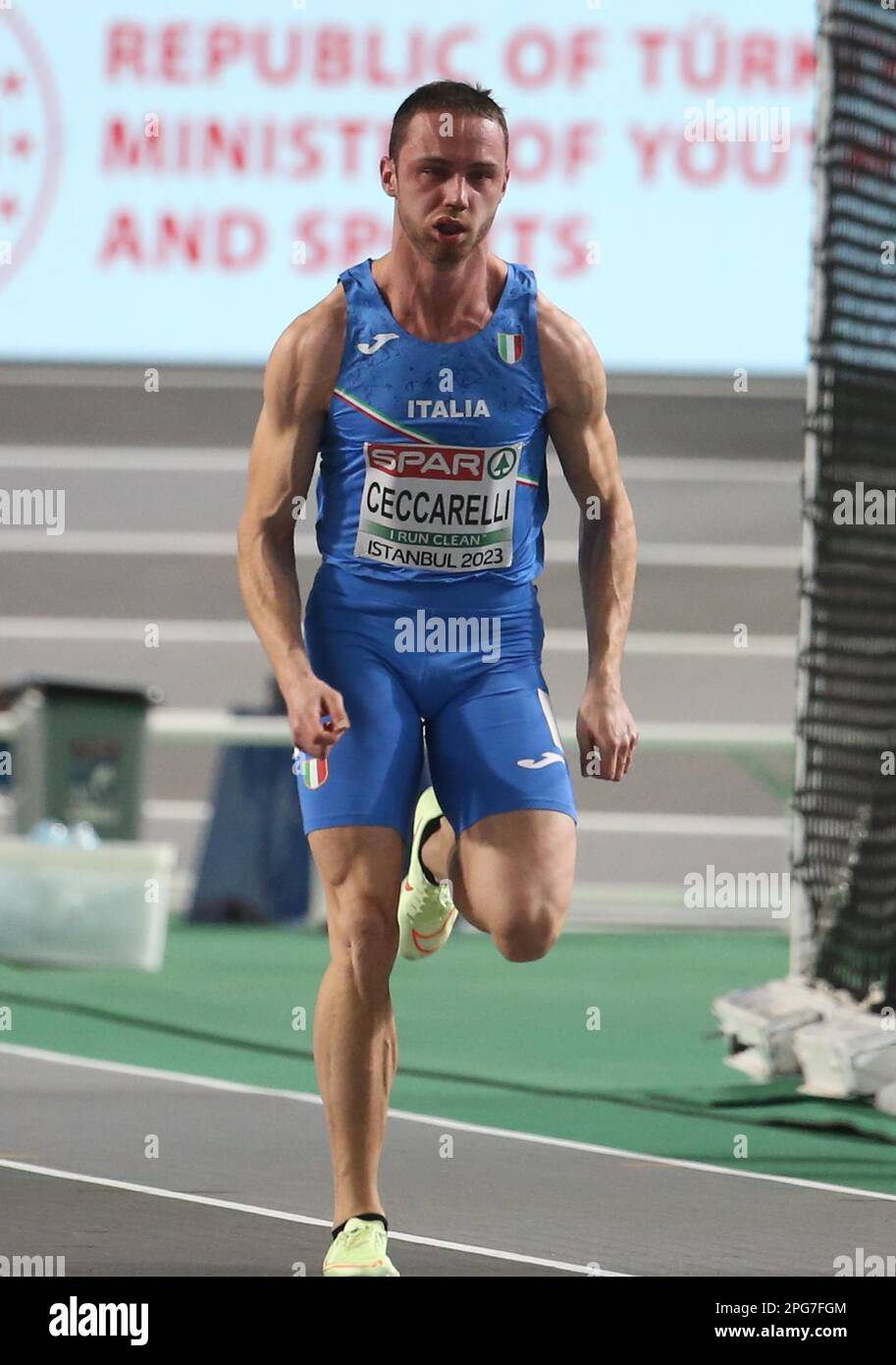 Samuele CECCARELLI of Italy 60m Men Heat during the European Athletics ...