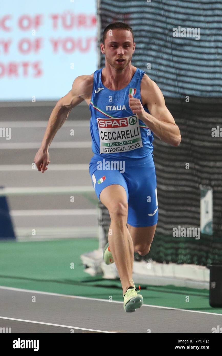 Samuele CECCARELLI of Italy 60m Men Heat during the European Athletics ...