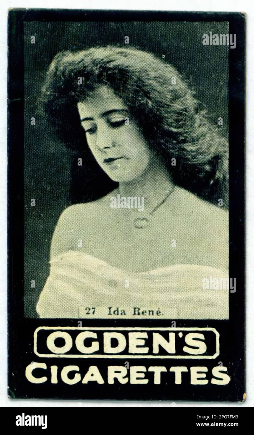 Portrait of Actress Ida Rene - Vintage Cigarette Card, Victorian Era ...