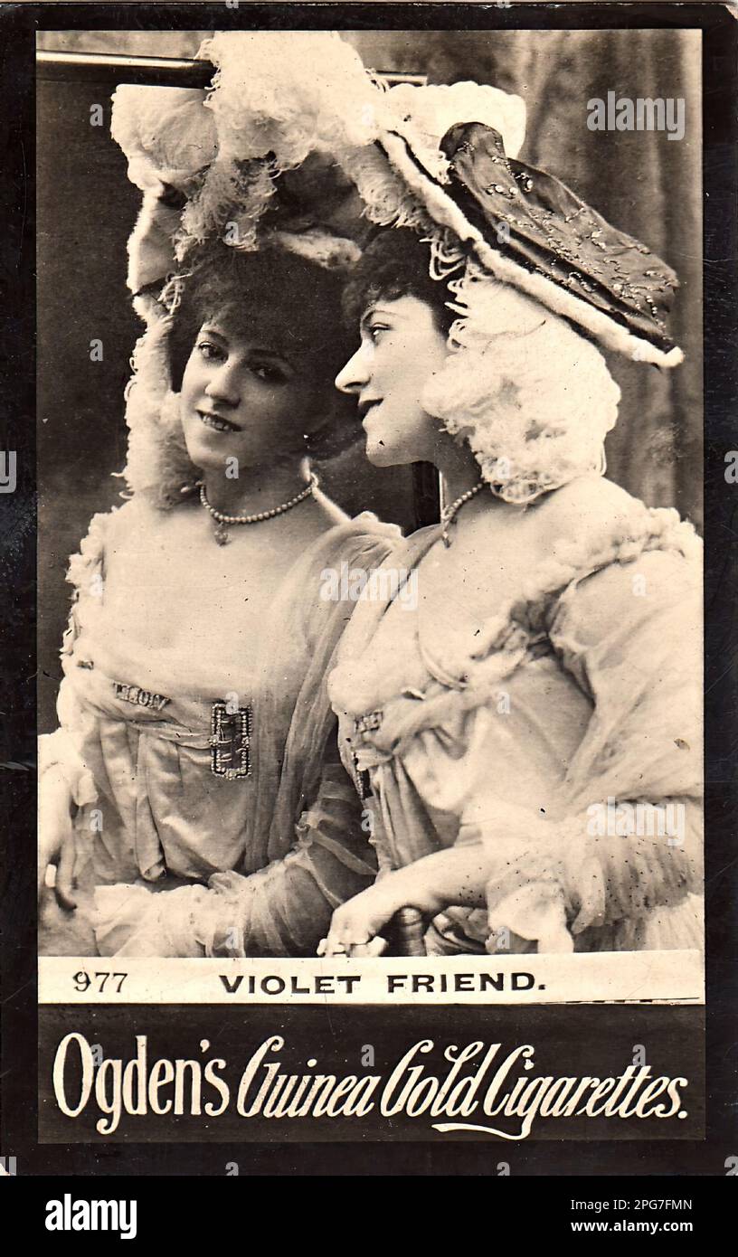 Portrait of Actress Violet Friend - Vintage Cigarette Card, Victorian ...