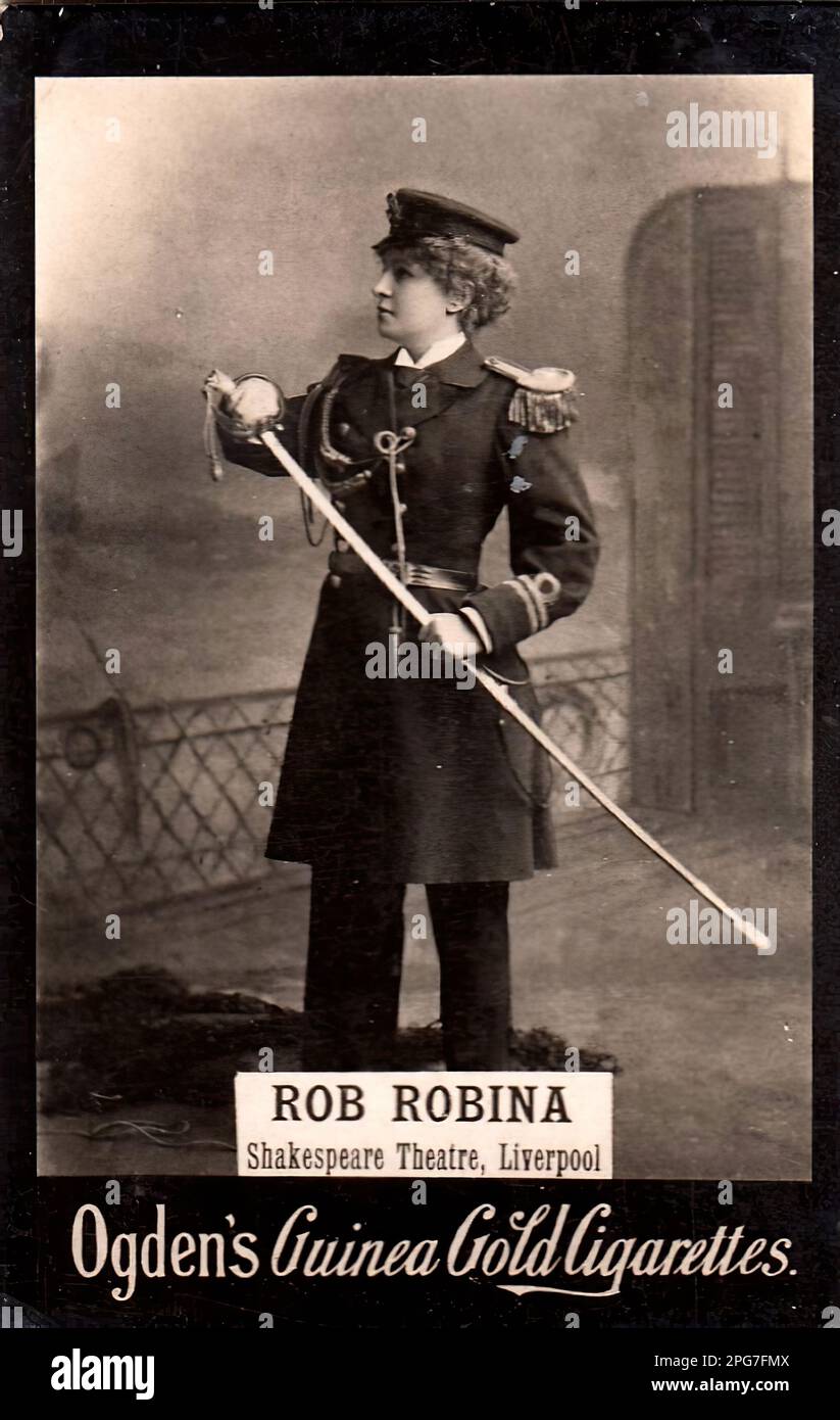 Portrait of Actress Rob Robina - Vintage Cigarette Card, Victorian Era Stock Photo - Alamy