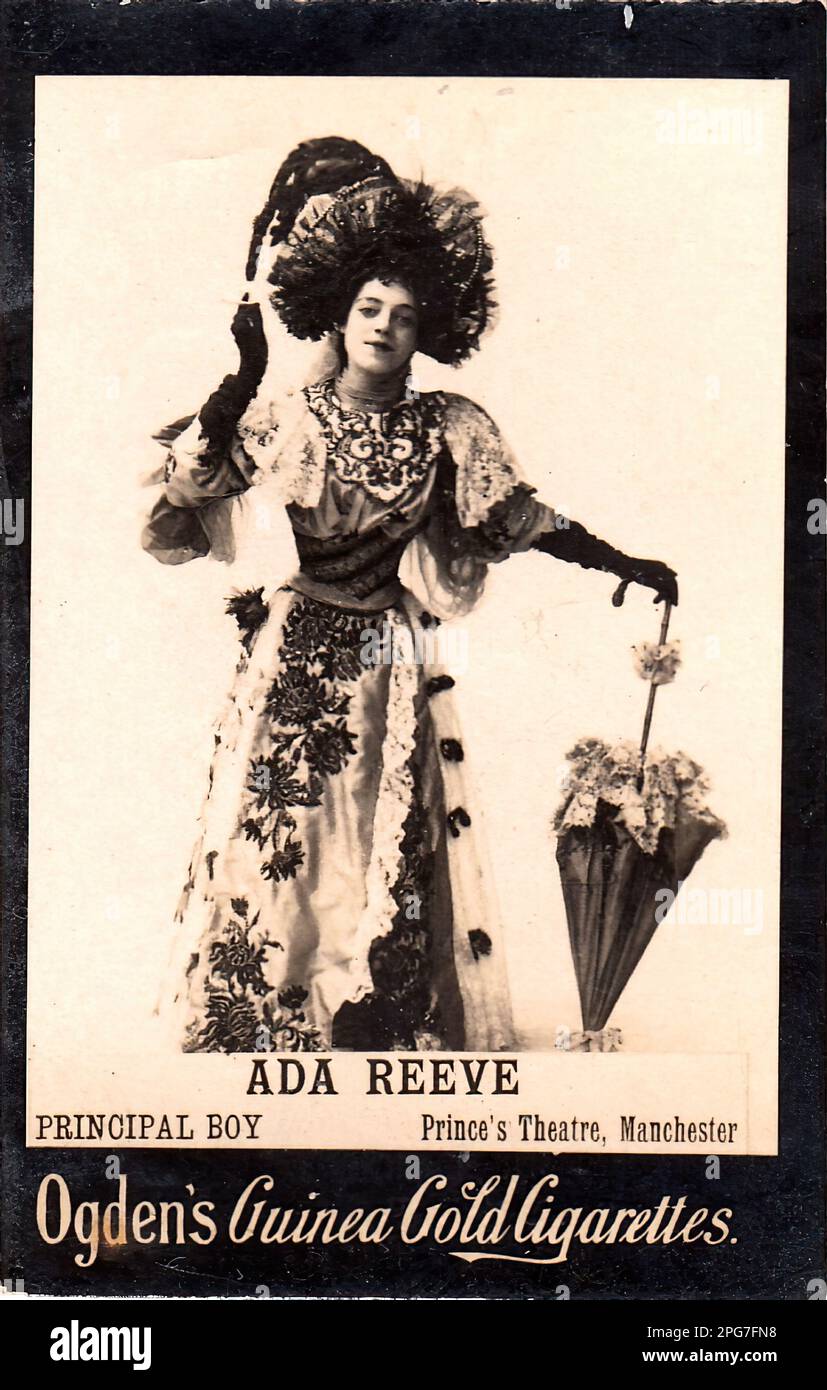 Portrait of Actress Ada Reeve - Vintage Cigarette Card, Victorian Era ...
