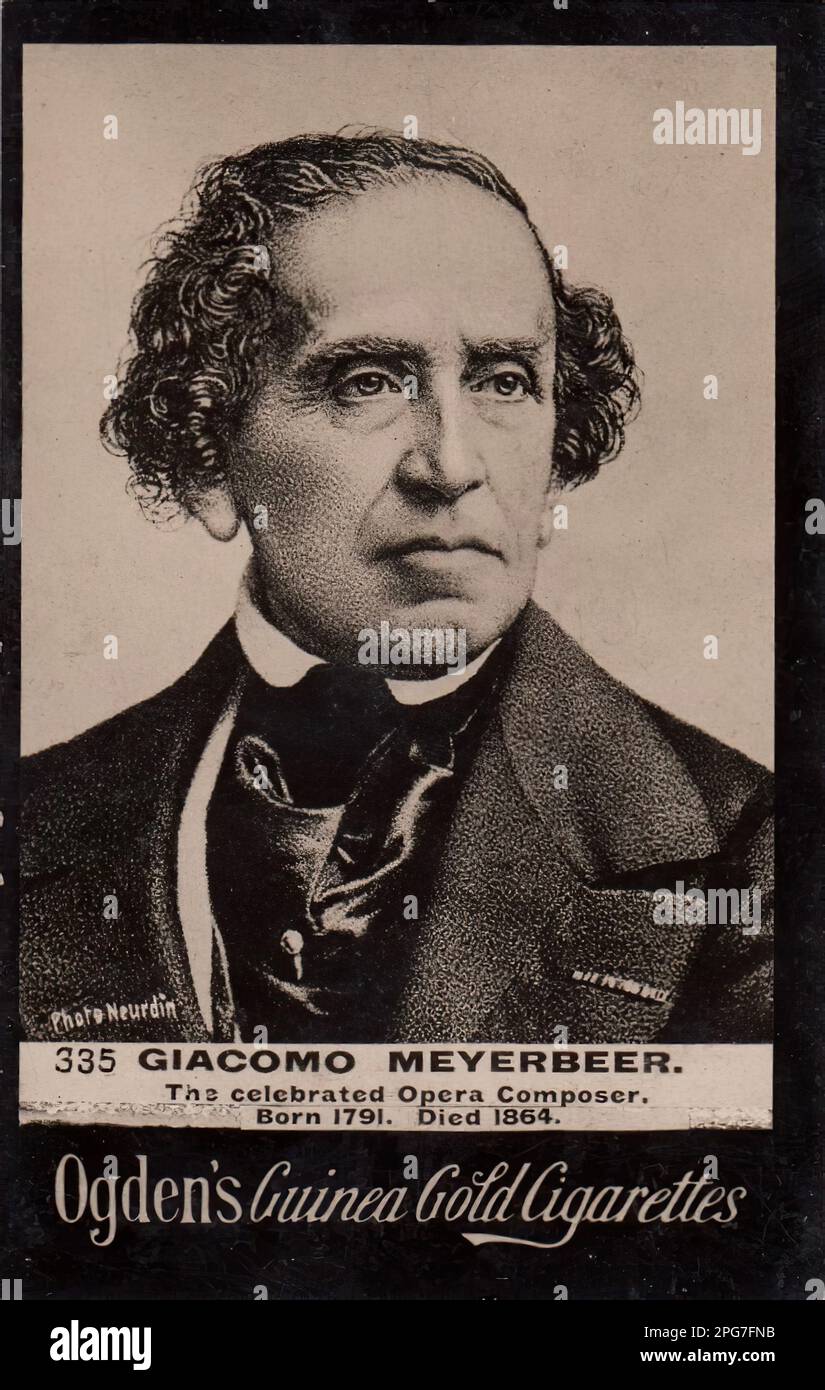 Portrait of Composer Giacomo Meyerbeer - Vintage Cigarette Card ...