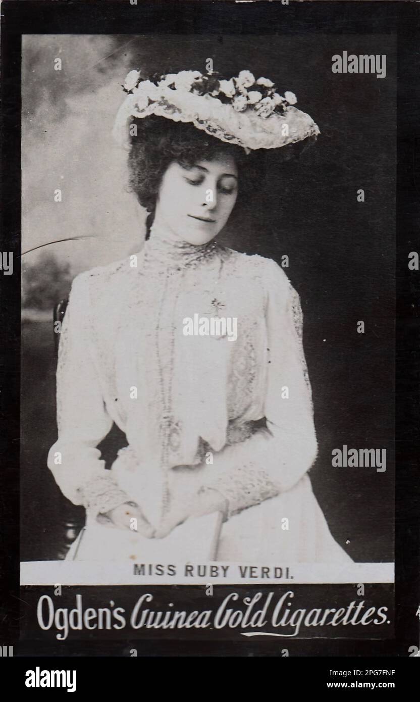 Portrait of Miss Ruby Verdi - Vintage Guinea Gold Cigarette Card ...