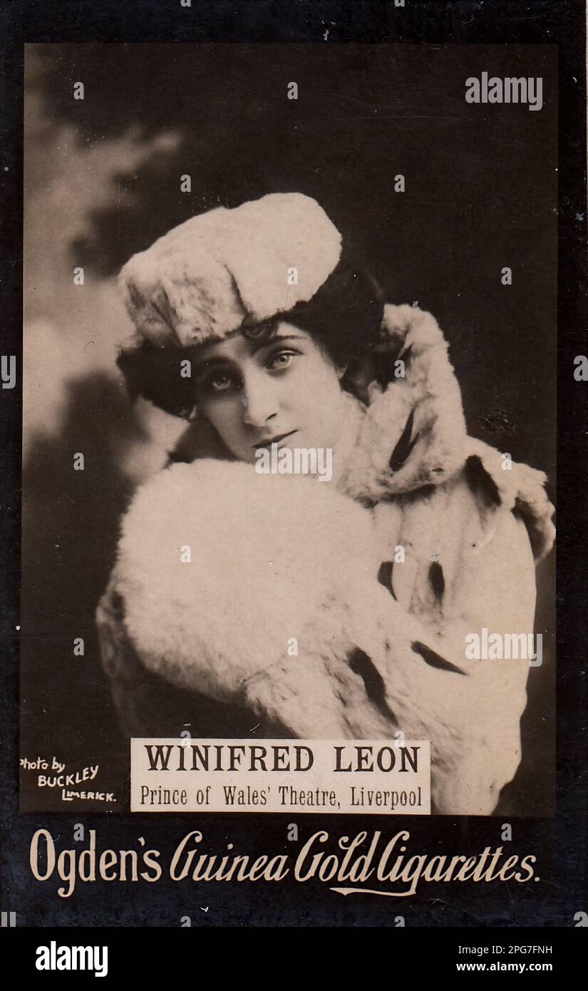 Portrait of Actress Winifred Leon - Vintage Cigarette Card, Victorian ...