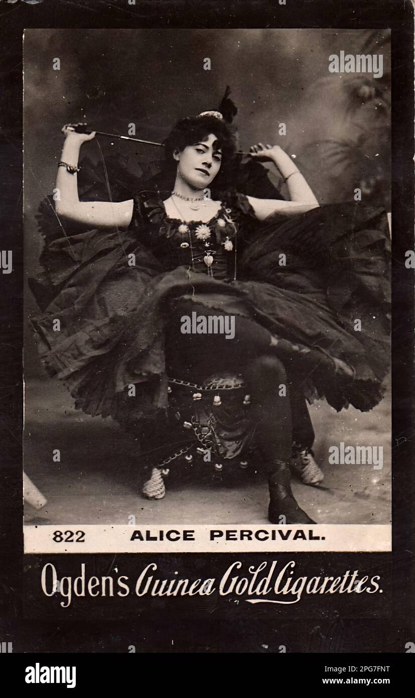 Portrait of Actress Alice Percival - Vintage Cigarette Card, Victorian ...