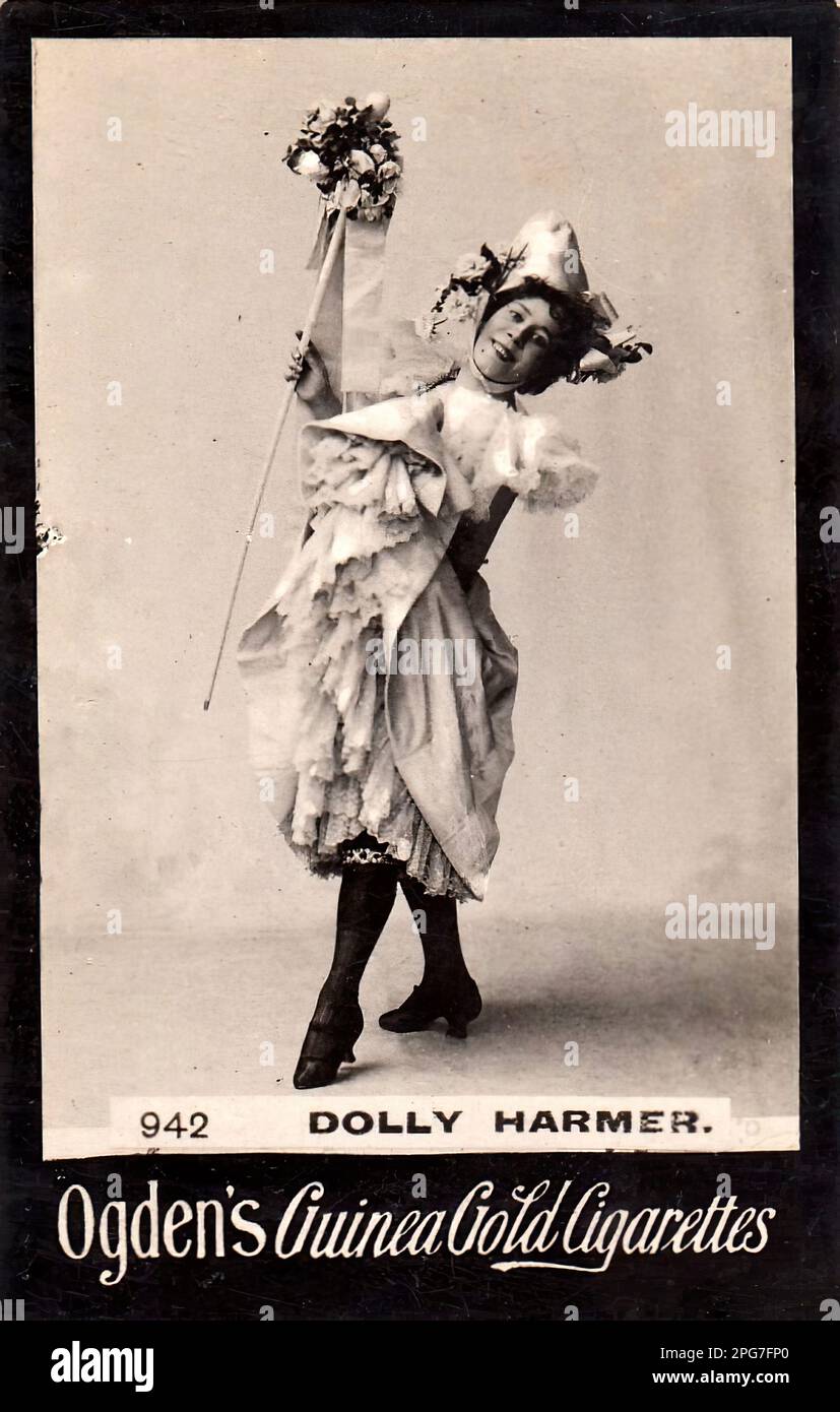 Portrait of Actress Dolly Harmer - Vintage Cigarette Card, Victorian ...