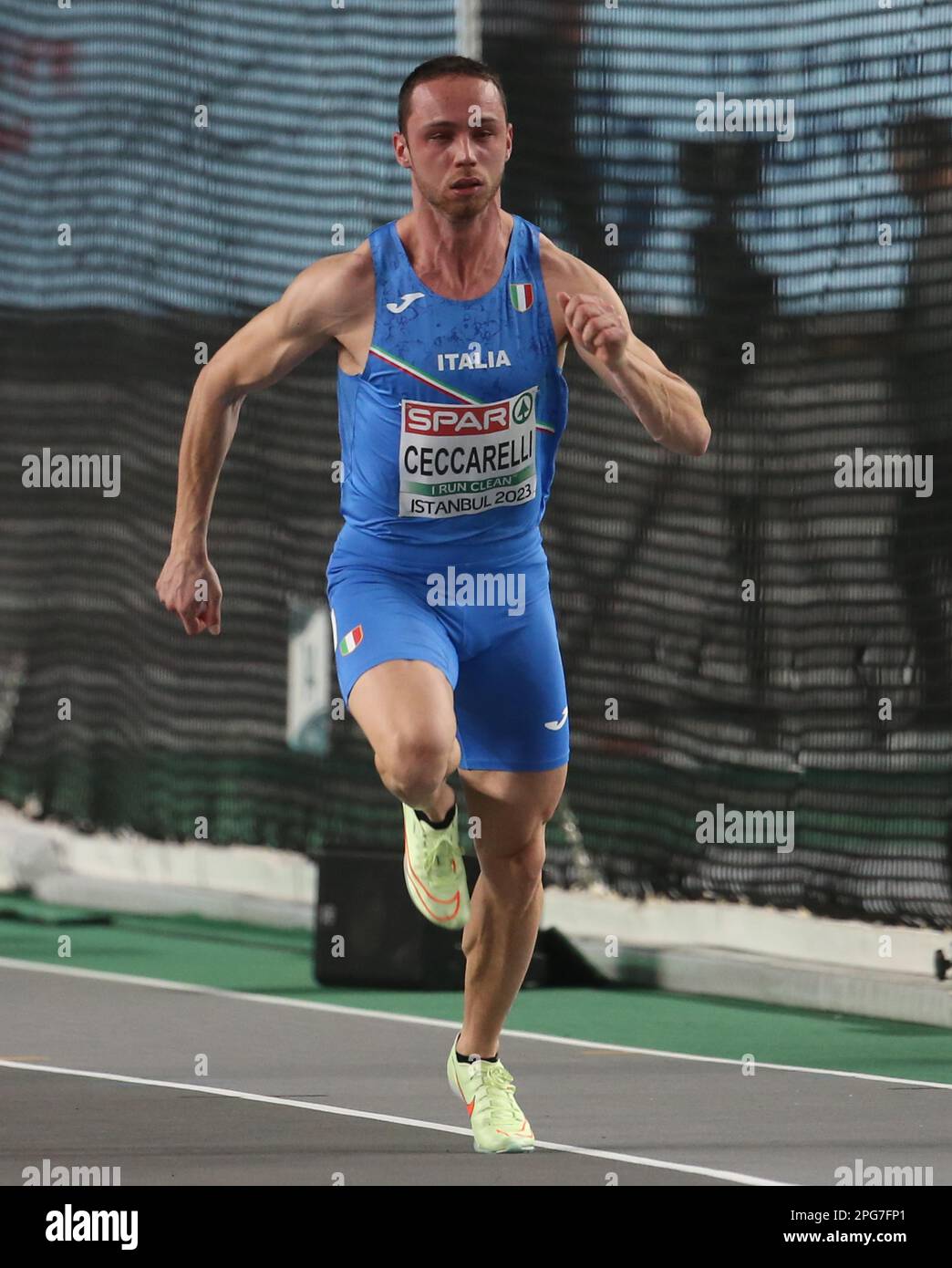 Samuele CECCARELLI of Italy 60m Men Heat during the European Athletics ...