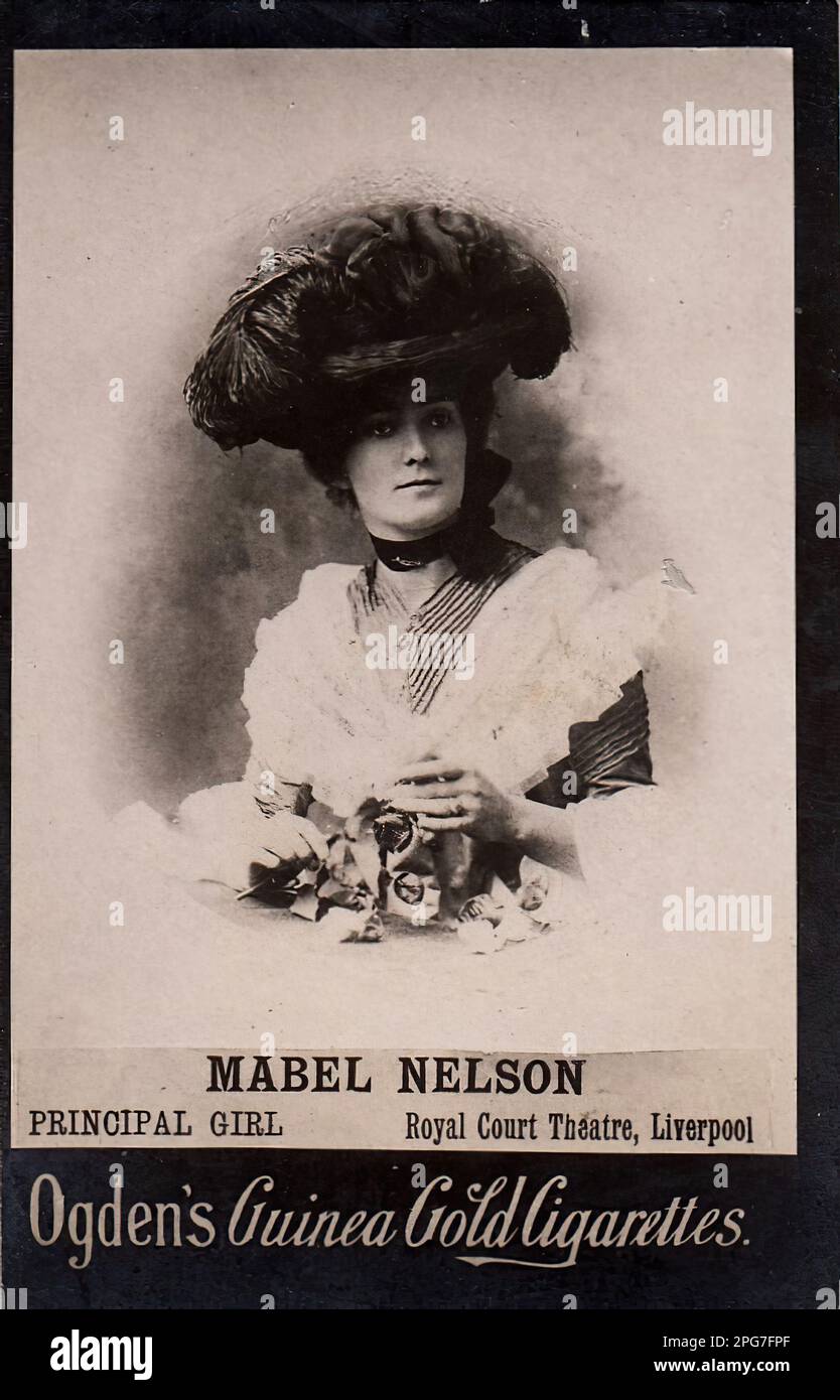 Portrait of Actress Mabel Nelson - Vintage Cigarette Card, Victorian ...