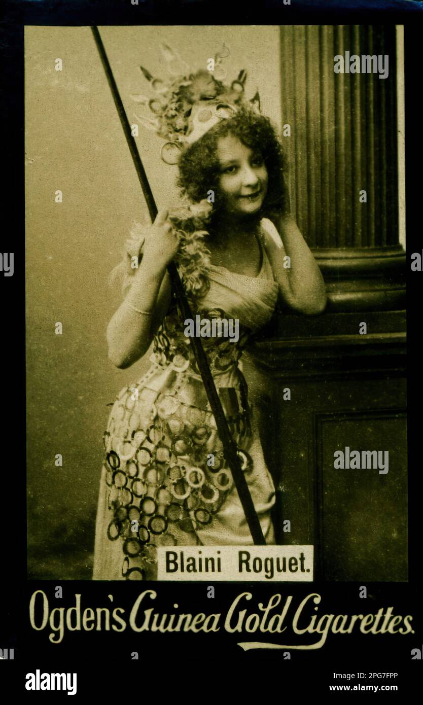 Portrait of Actress Blaini Roguet - Vintage Cigarette Card, Victorian ...