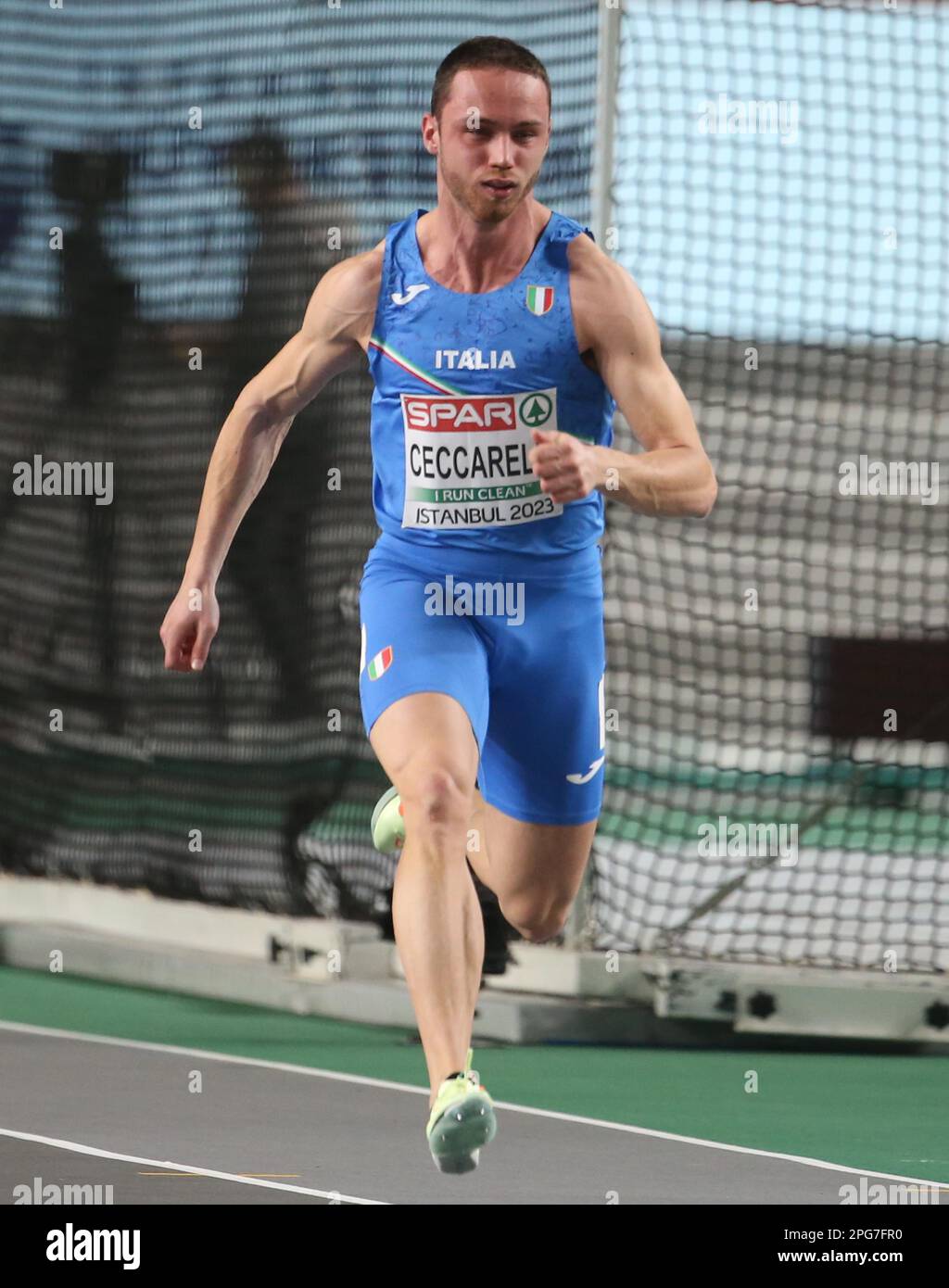 Samuele CECCARELLI of Italy 60m Men Heat during the European Athletics ...