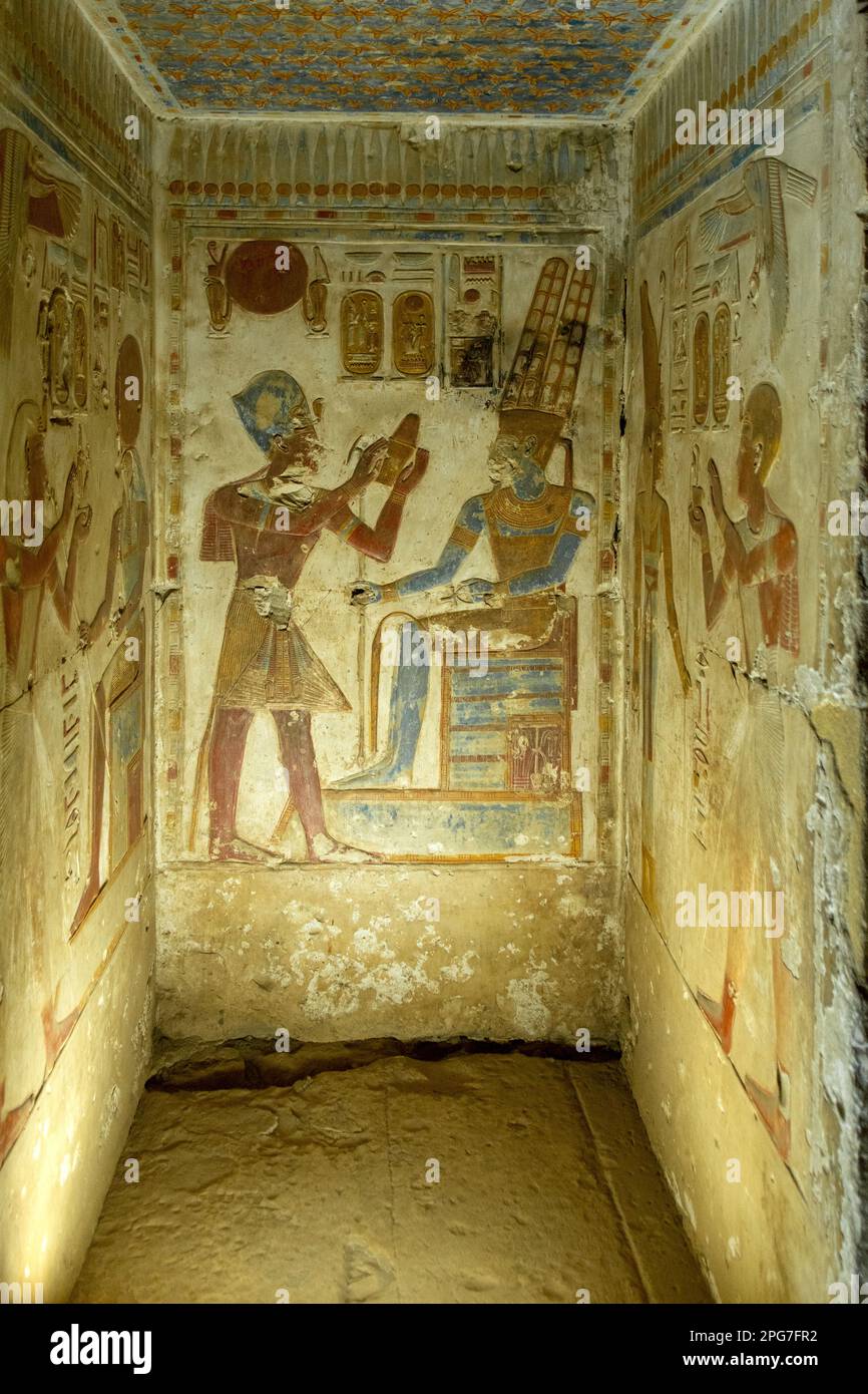 Inside Temple of Seti I, Abydos, Egypt Stock Photo - Alamy