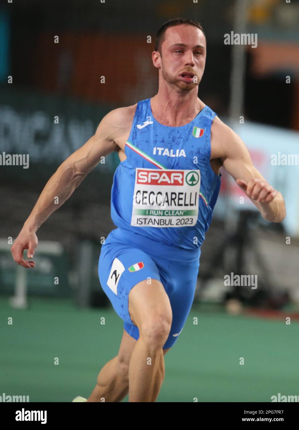 Samuele CECCARELLI of Italy 60m Men Heat during the European Athletics ...